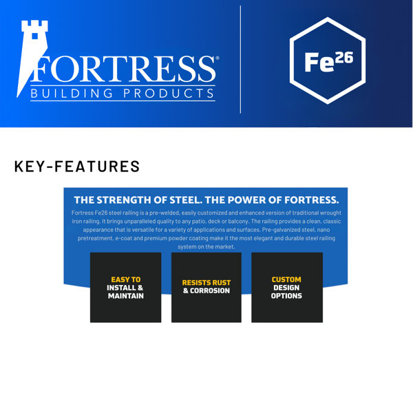 Fortress Building Products Fe26 Axis Steel Railing Level Panel | Wayfair