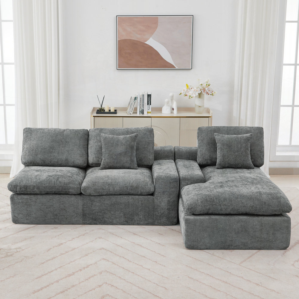 One Allium Way® Versatile Modular Sofa with Advanced Cushioning and Practical Storage | Wayfair