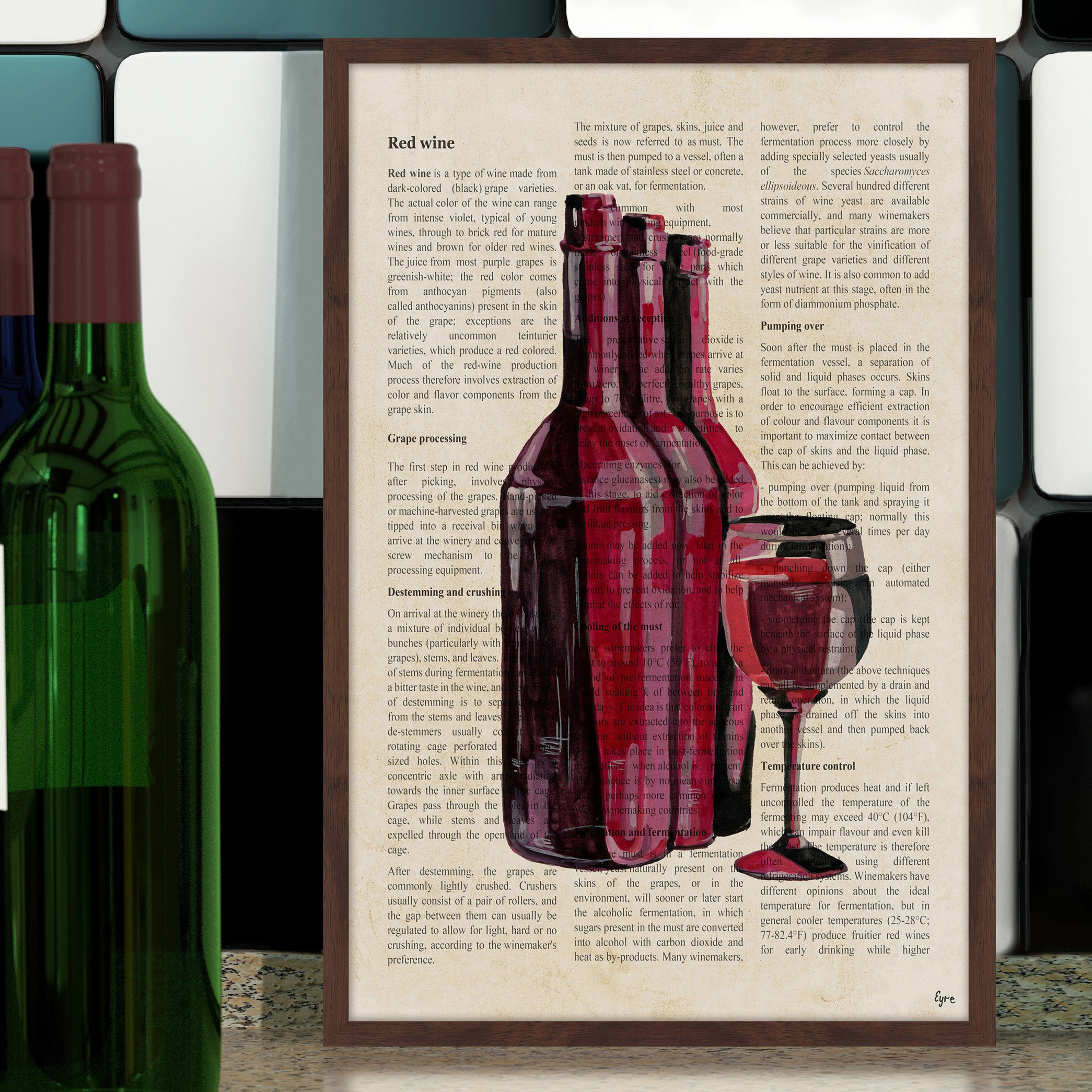 Fleur De Lis Living 'Red Wine History' Framed Painting Print | Wayfair