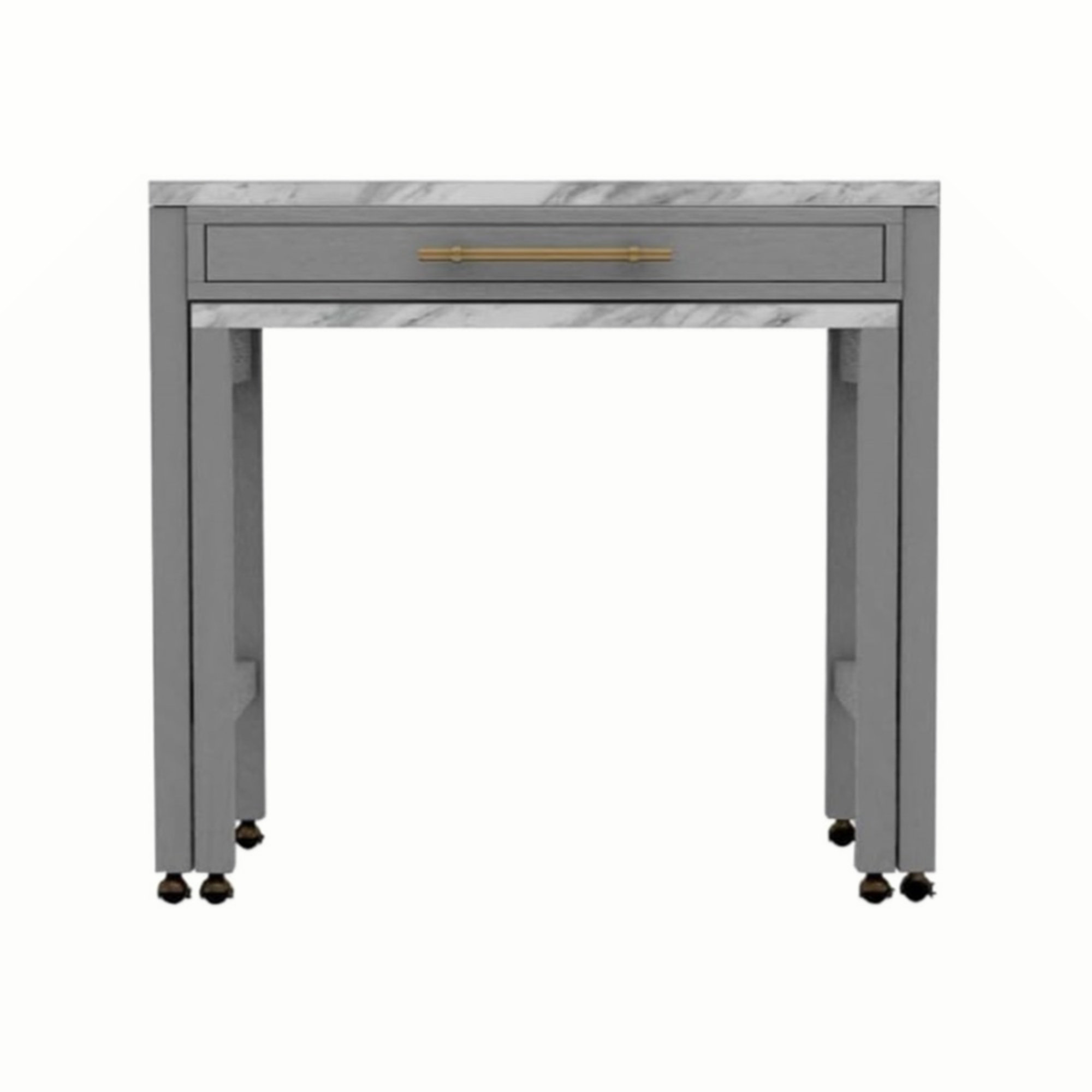 Latitude Run® Light Gray Counter Height Table W NESTED TABLE Dining ...