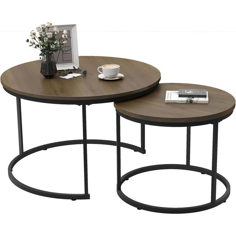 Wrought Studio™ Nesting Coffee Table Set Of 2, 27.6” Small Coffee Table ...
