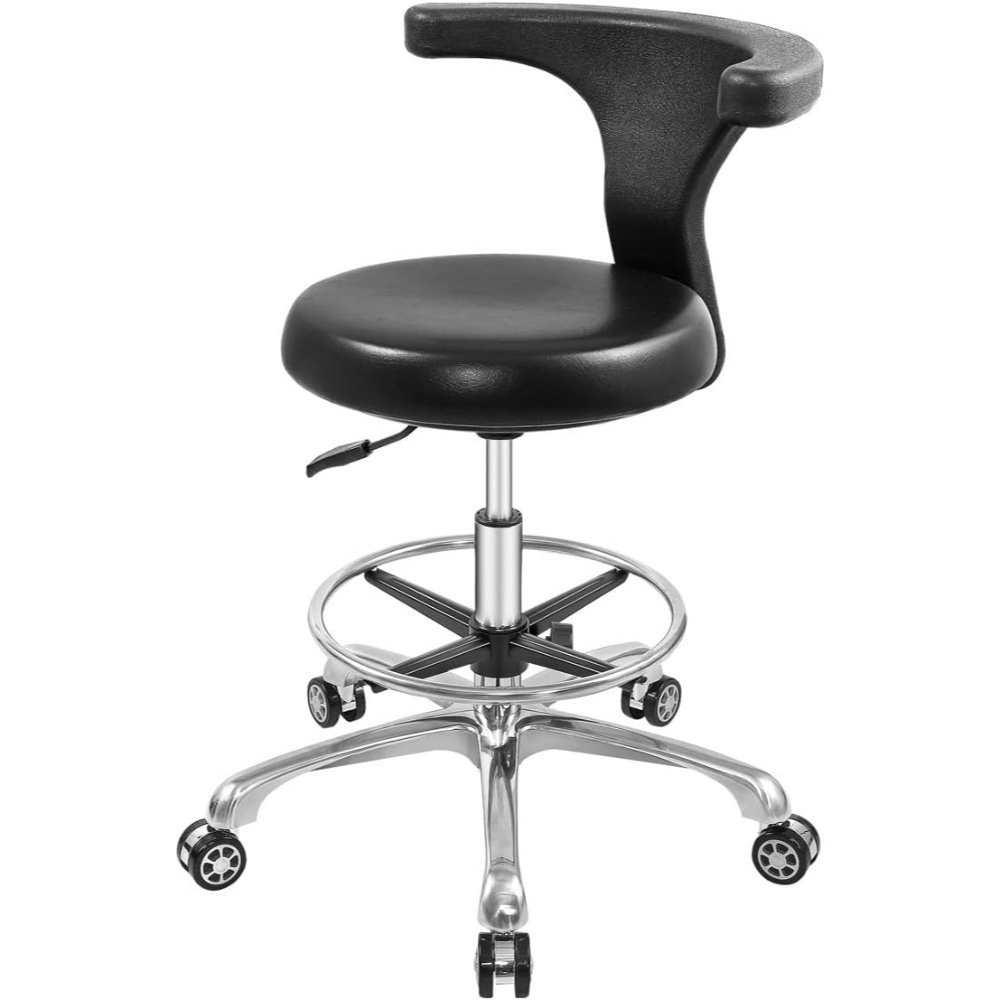 Corrigan Studio® Heavy Duty Adjustable Office Stool with Wheels and ...
