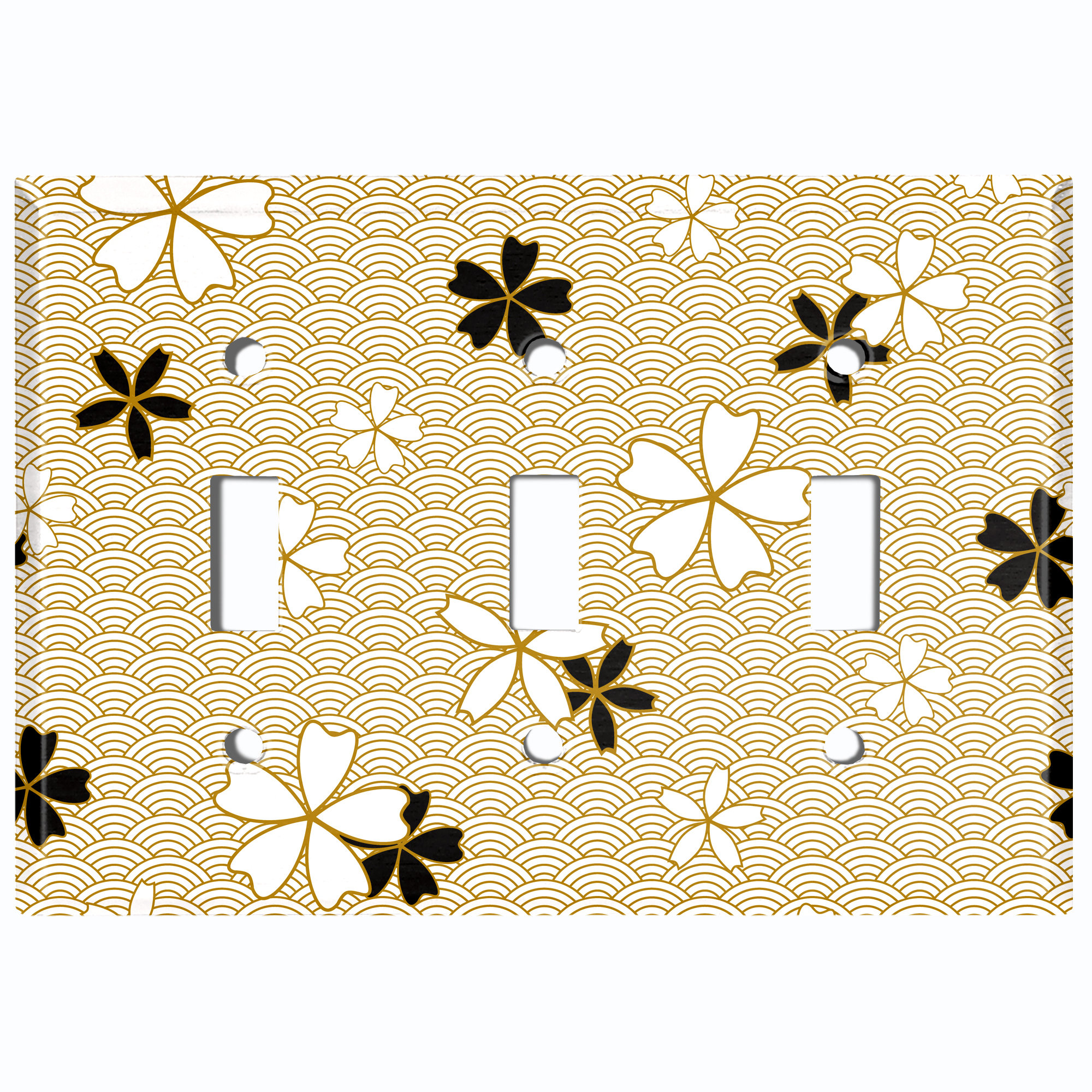 WorldAcc Metal Light Switch Plate Outlet Cover (Japanese Pattern Flower ...
