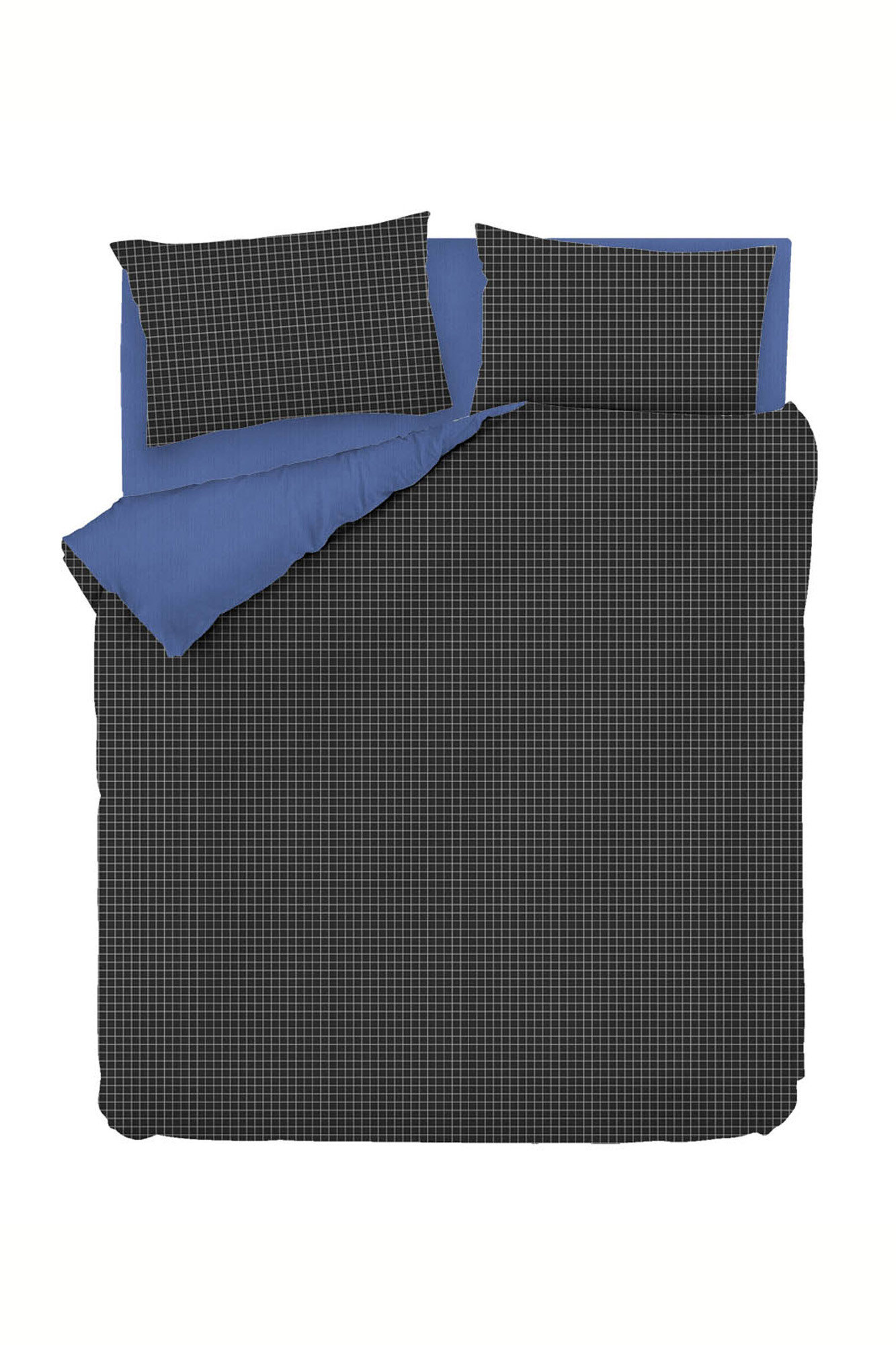 Asir Group INC Fllanza Blue/Black 100% Cotton 3 Piece Duvet Cover Set ...
