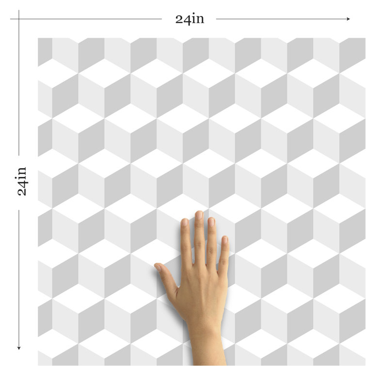 Orren Ellis Sass Cubes Removable Peel and Stick Wallpaper Panel ...