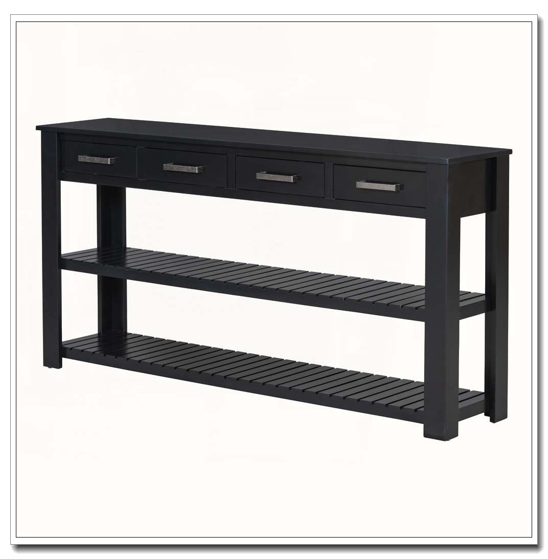 Inbox Zero Entryway Console Table with 4 Drawers and 2 Shelves ...