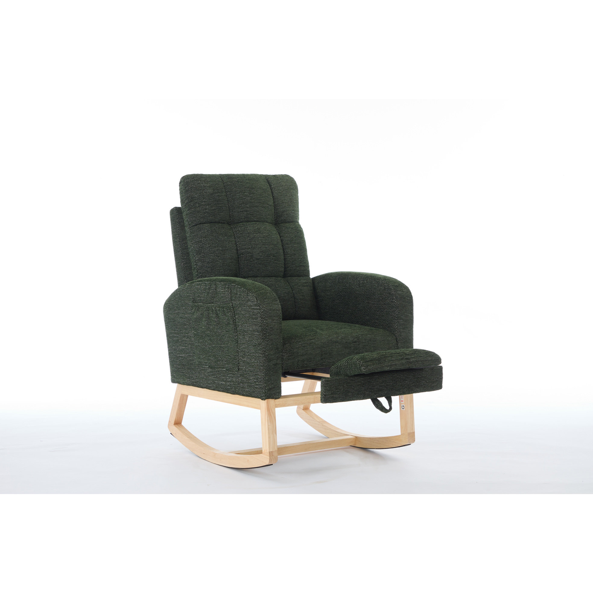 Isabelle & Max™ Rocking Chair, Adjustable Footrest, Solid Wood Legs ...