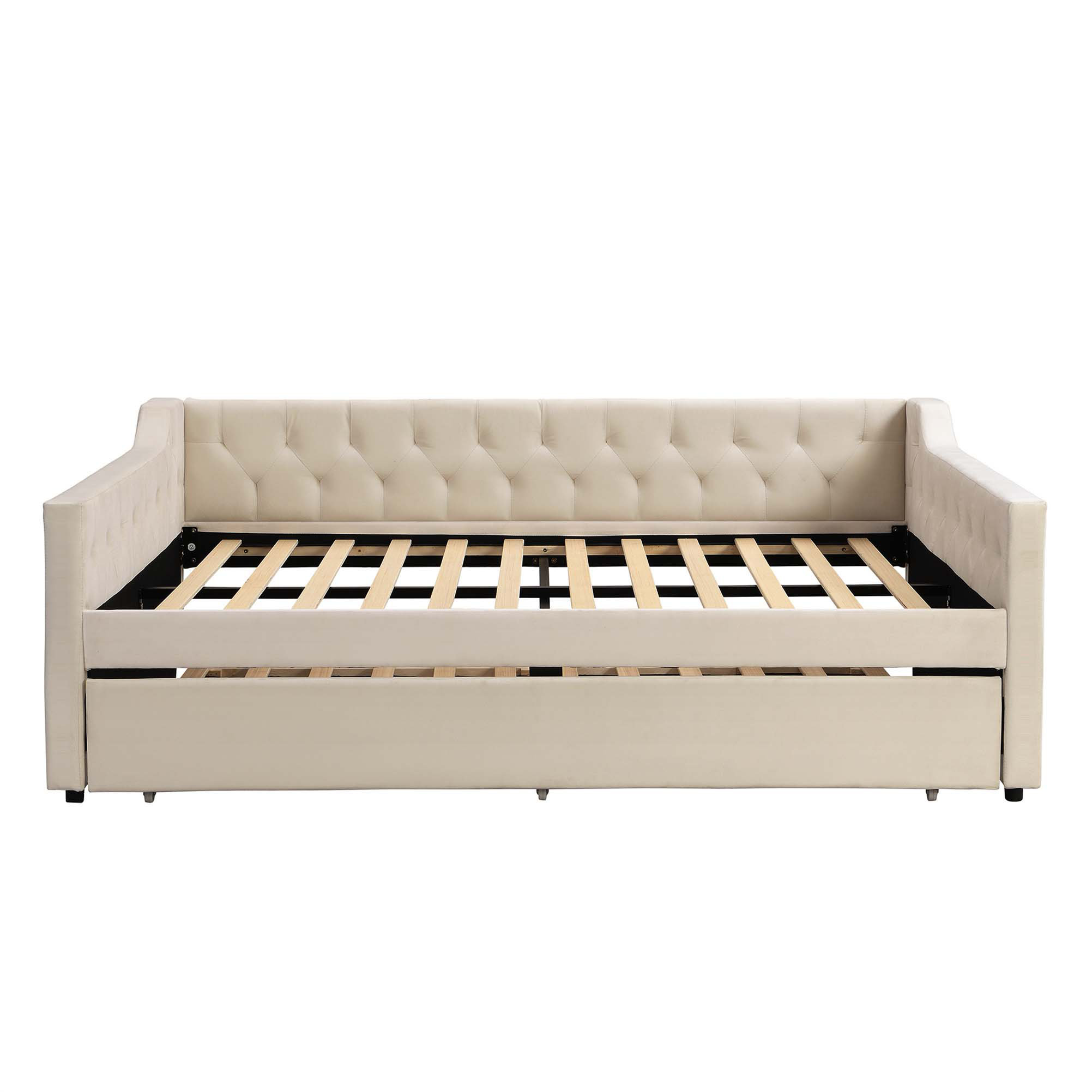 Latitude Run® Rukhsaar Upholstered Tufted Daybed With Trundle | Wayfair