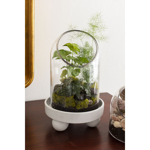 Latitude Run® Matte White "zen" Round Raised Footed Tray With Ball Feet ...