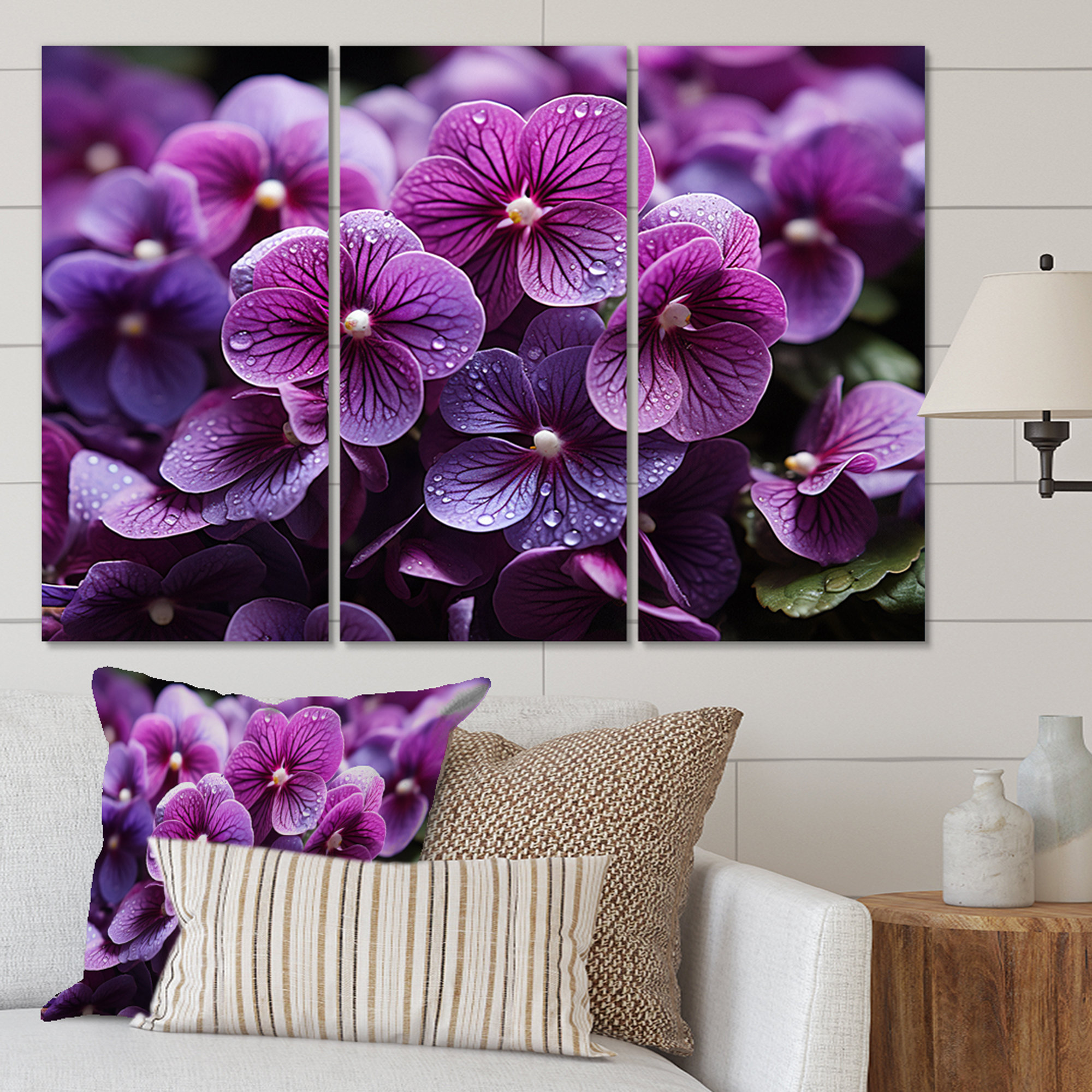 Ebern Designs Vibrant Violets Field Photo II - Floral Wall Decor Set ...