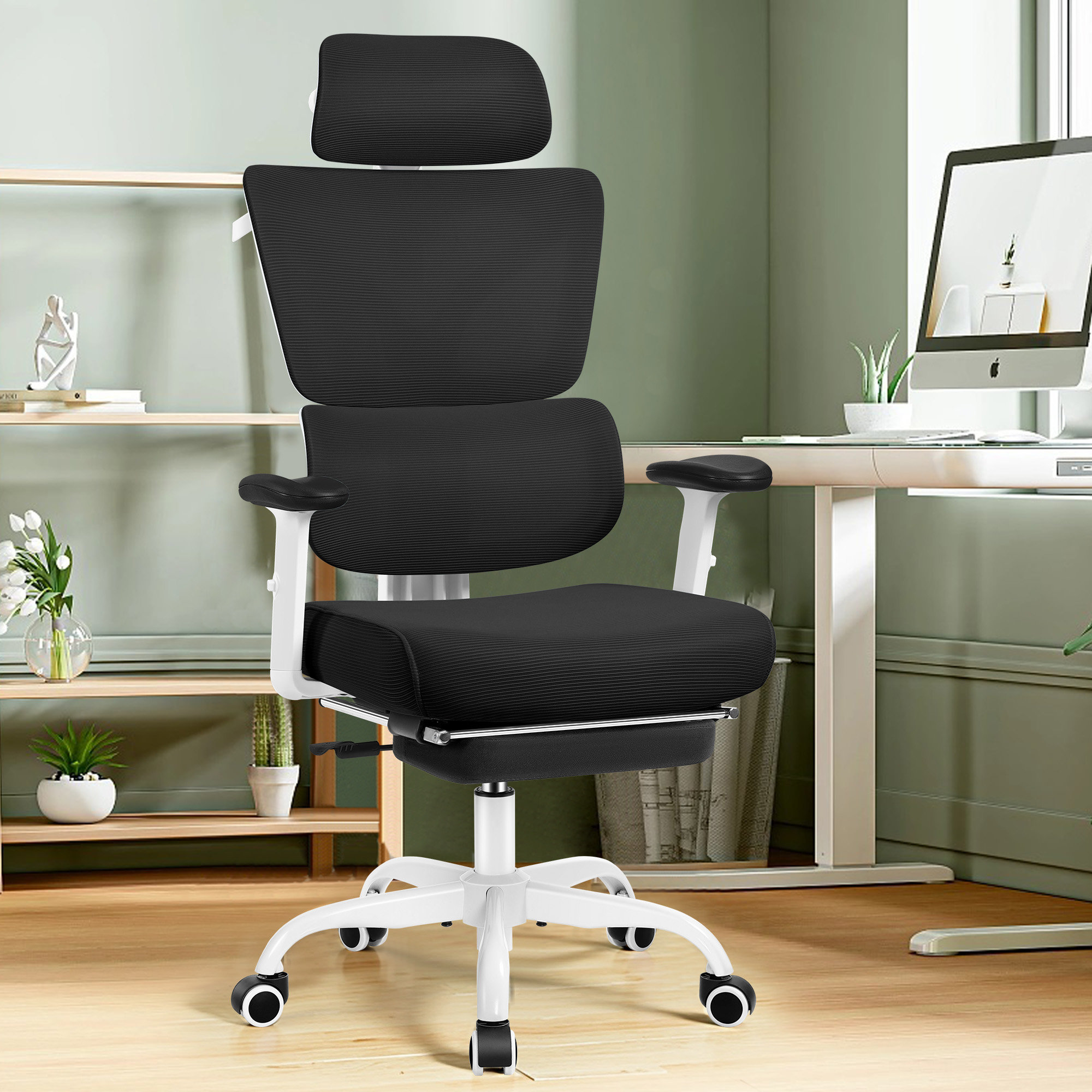 Inbox Zero Baram Home Office Ergonomic Mesh Task Chair with Headrest ...