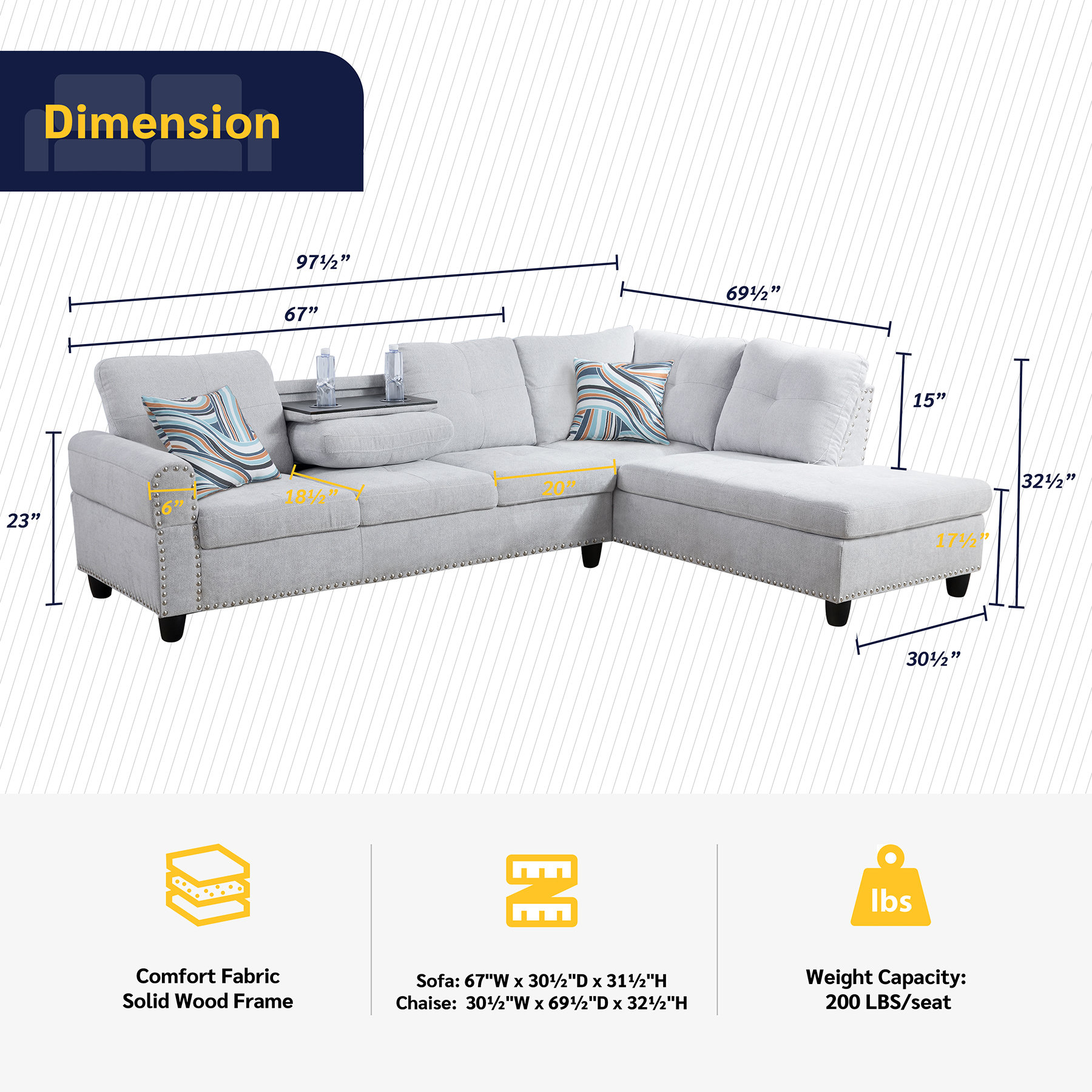 Ebern Designs Ahkari 97.5'' Wide Microfiber/Microsuede Right Hand ...