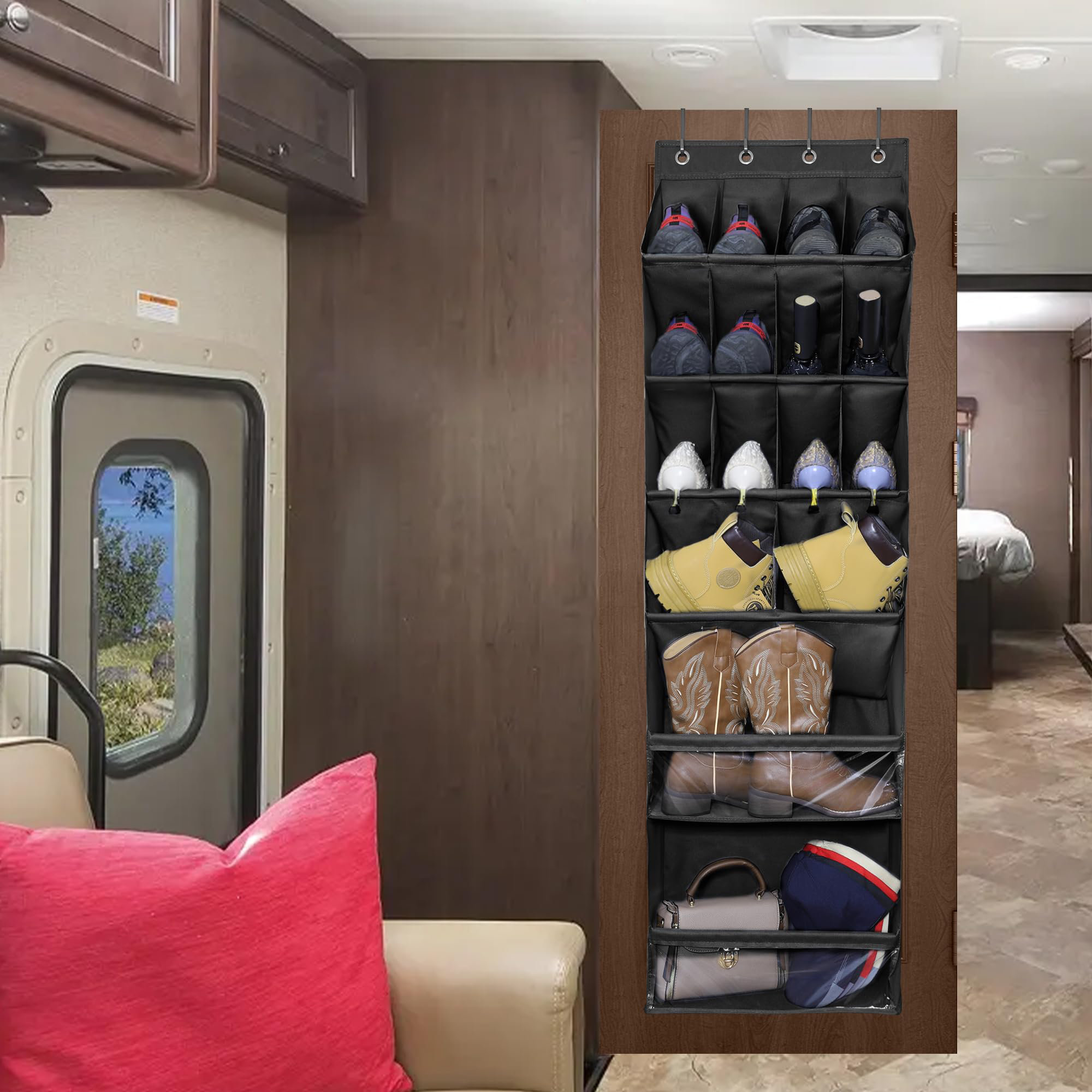 Hokku Designs Over Door Shoe Organizer, Hanging Shoe Rack With 16 Extra ...