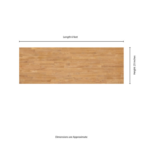 Ackland Golden Wheat Hevea Prestained 6 ft. x 25 in. x 1.5 in. Eased ...