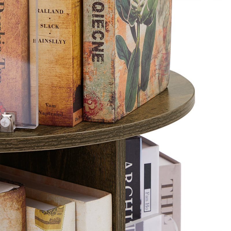 Ebern Designs Jadeyn Rotating Bookshelf 4 Tier 360° Revolving Floor ...