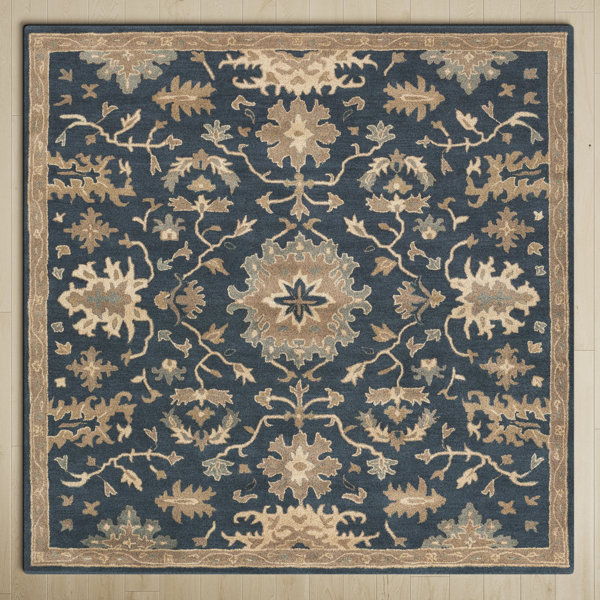 Birch Lane™ Arden Handmade Wool Navy/Brown/Light Beige Rug & Reviews ...