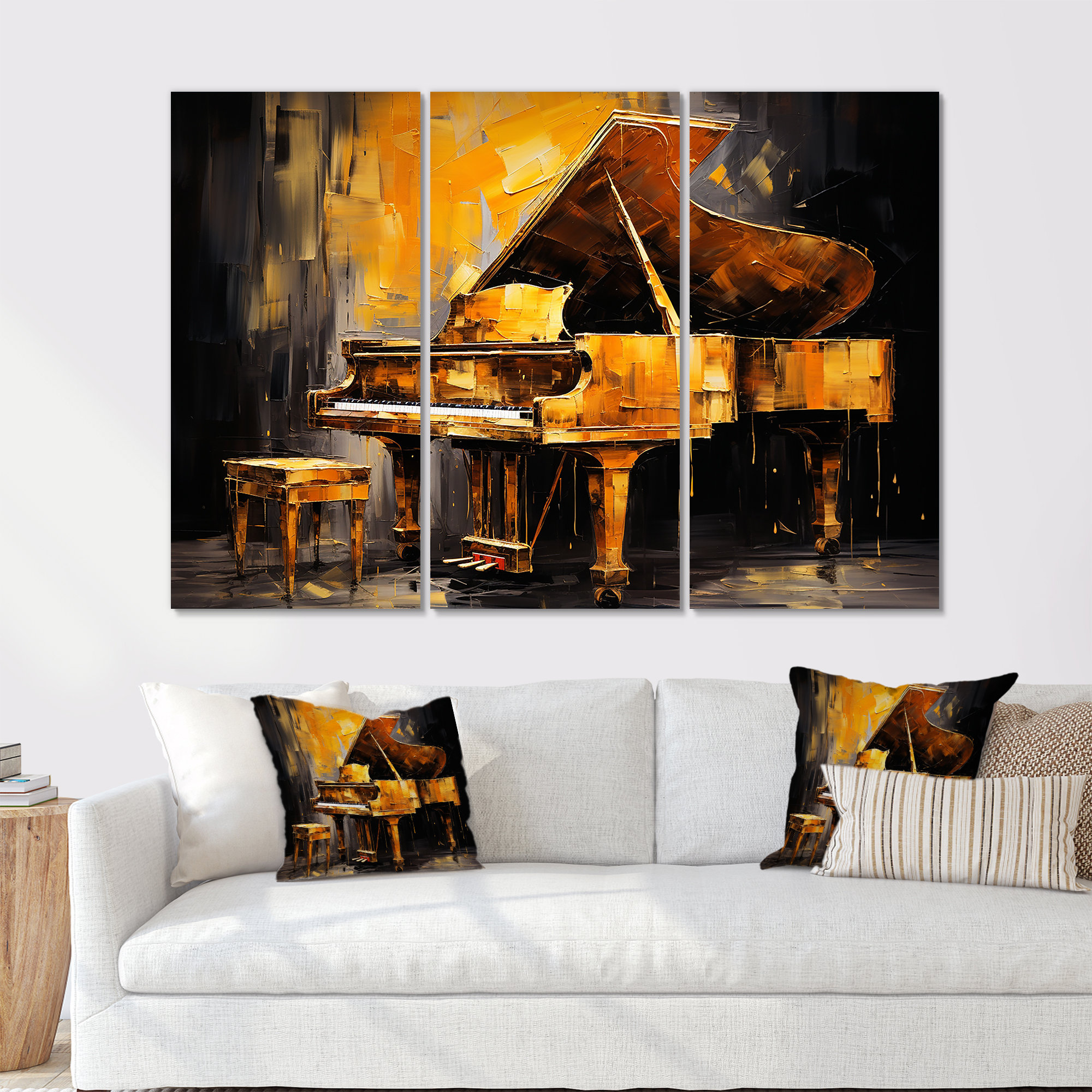 Trent Austin Design® Black And Yellow Piano Jazzed Keys I - Piano ...