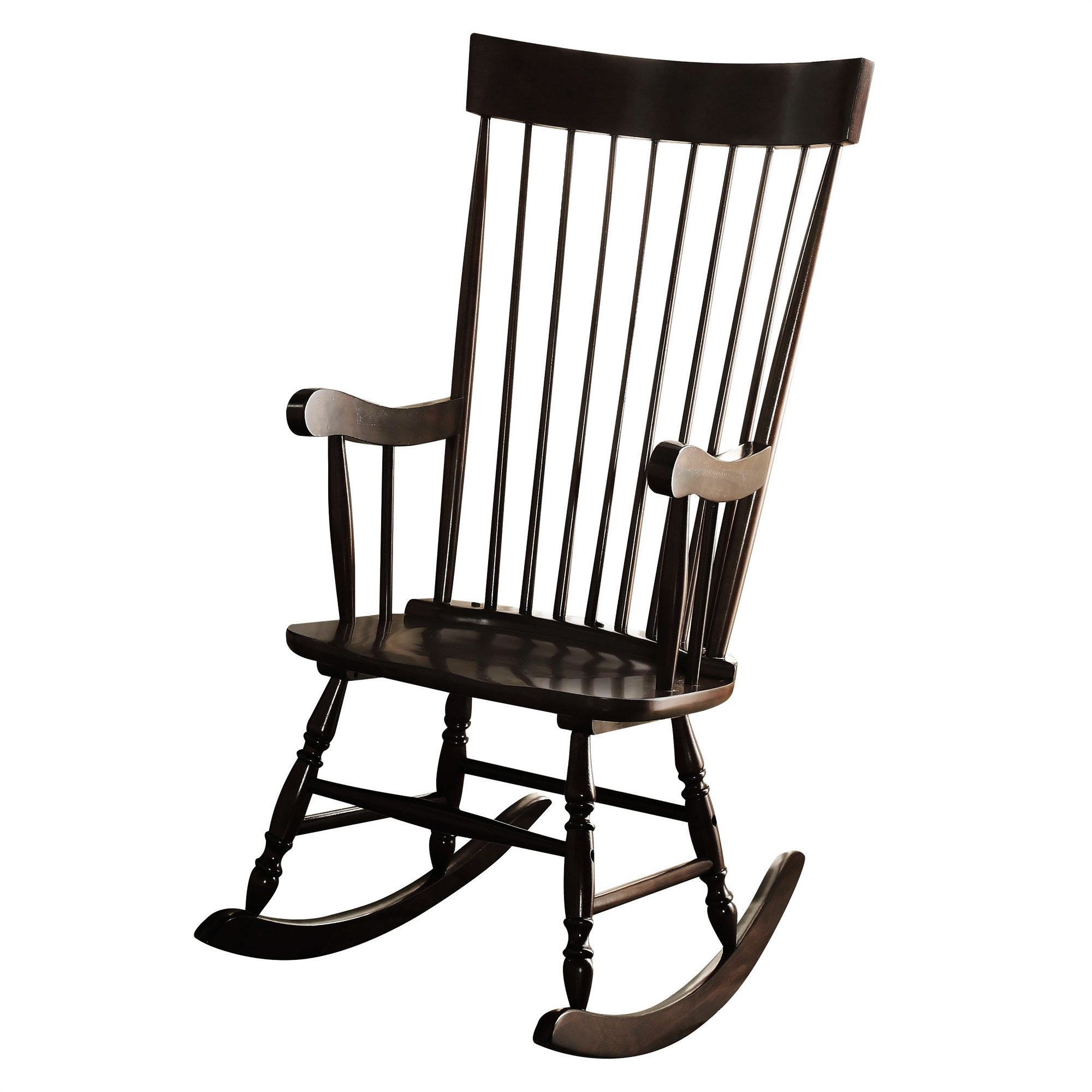 August Grove® Black Spindle Back Rocking Chair | Wayfair