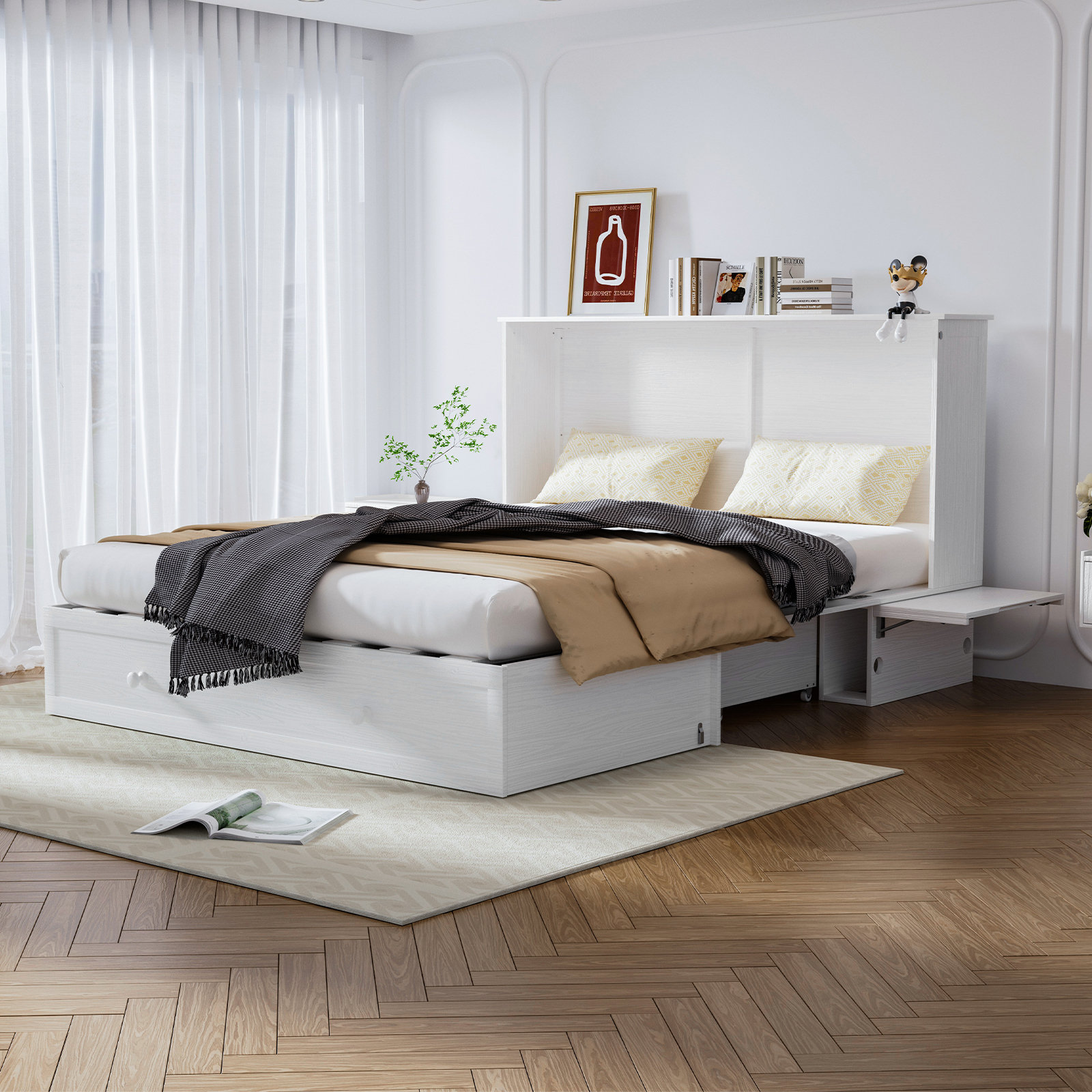 Red Barrel Studio® Murphy Cube Cabinet Bed With Usb Charging Station ...