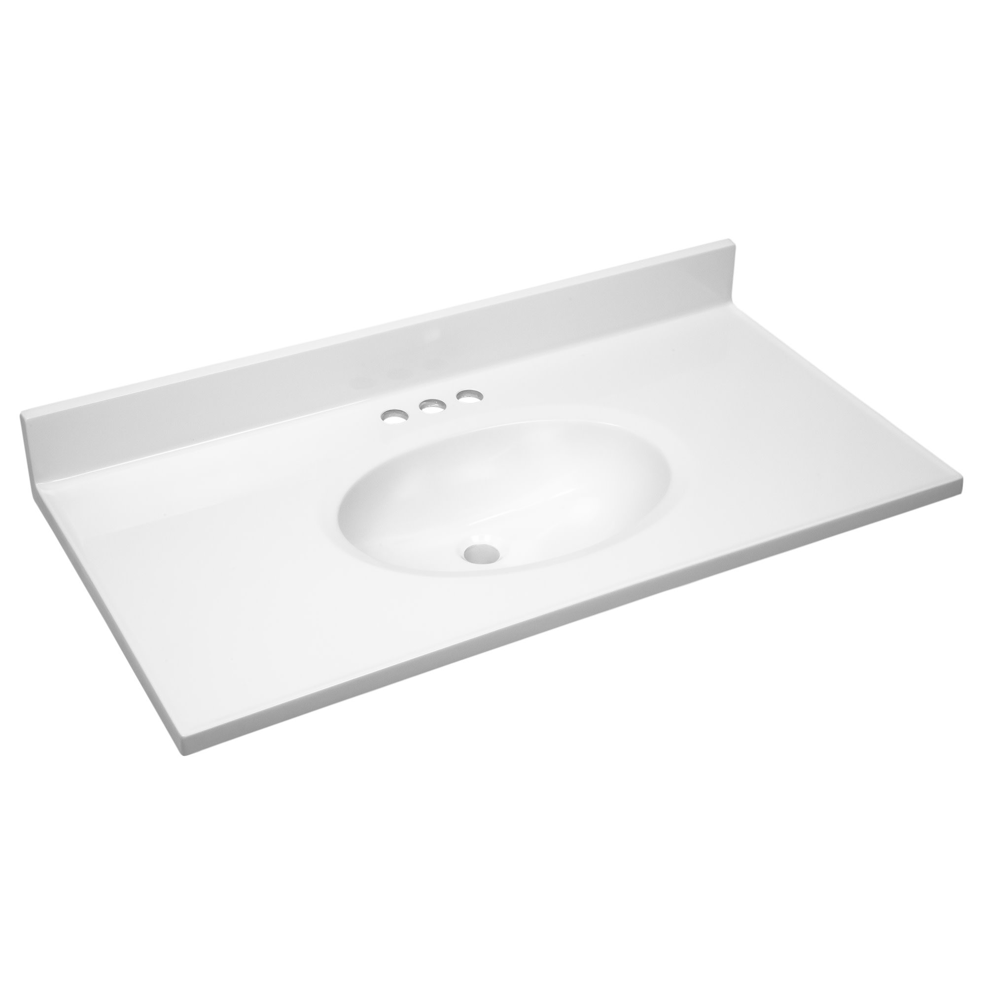 Alcott Hill® 37 Inch Cultured Marble Vanity Top with Backsplash ...