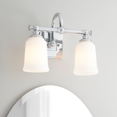 2 Light Chrome Bathroom Vanity Lighting You'll Love | Wayfair