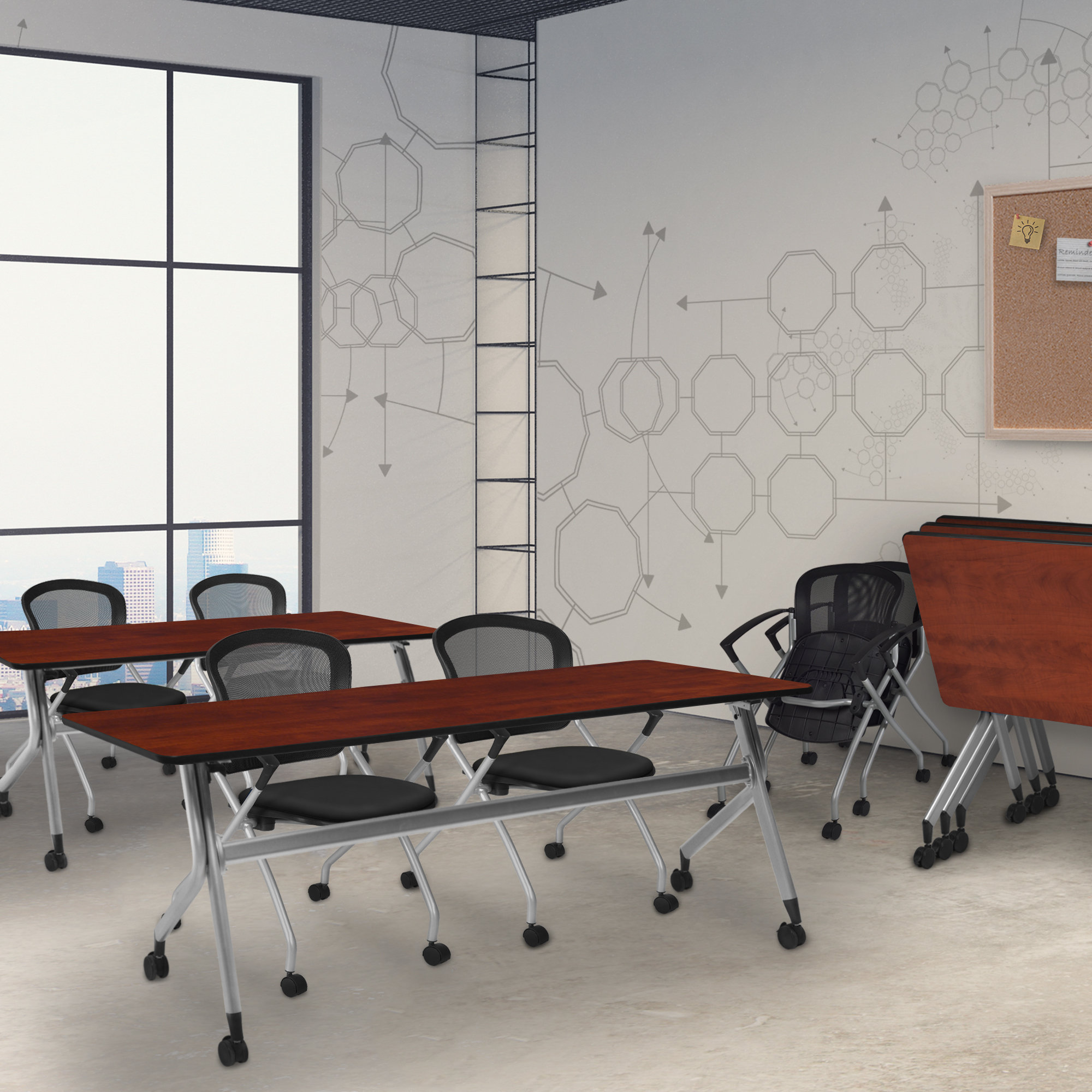 Inbox Zero En Route Flip Top Mobile Training Table top & Base | Wayfair