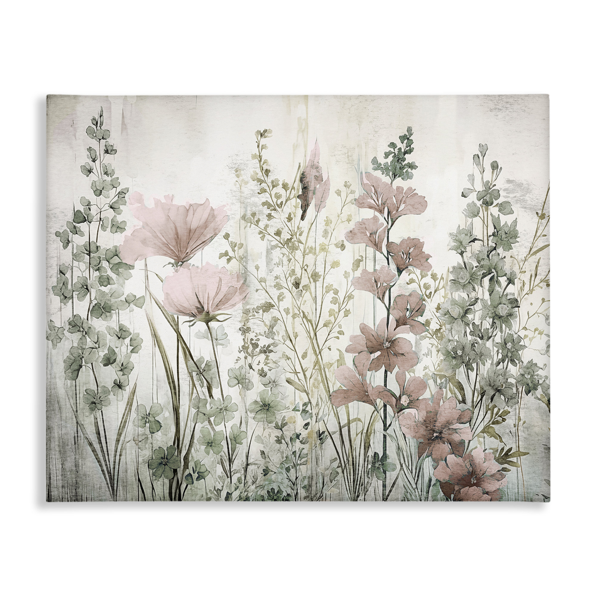 Winston Porter Blush Wildflower Sprigs Canvas Wall Art by Sasha | Wayfair