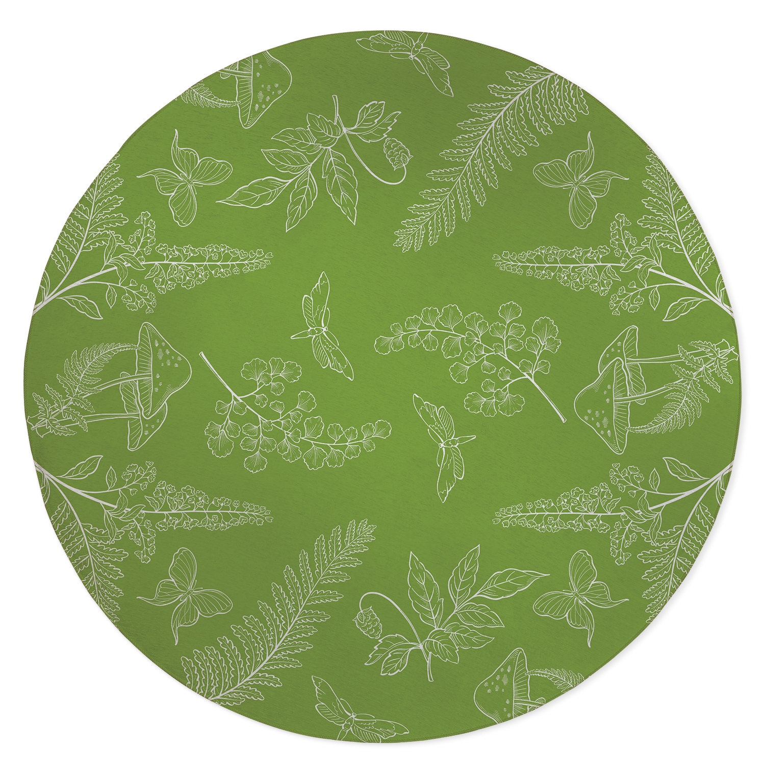 KAVKA DESIGNS Round Fern Round 5' Cotton Area Rug | Wayfair