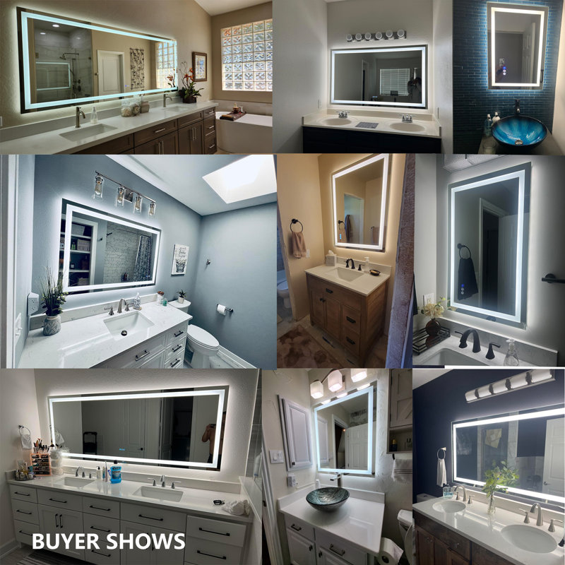 Ivy Bronx Molly Frameless LED Front Light and Backlit 3 Colors Dimmable ...