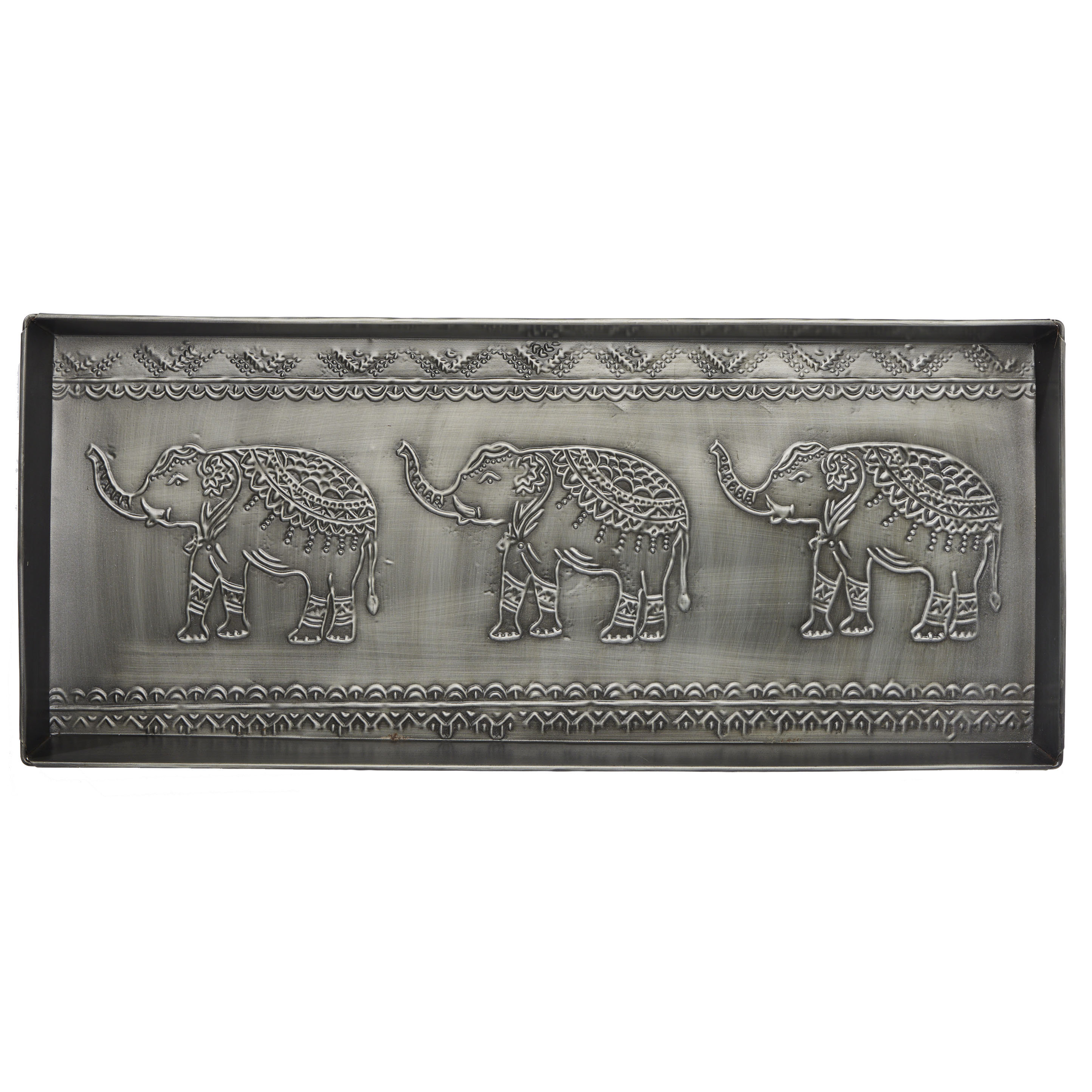 Home Furnishings by Larry Traverso Antique Zinc Elephant 30 in. x 13 in ...