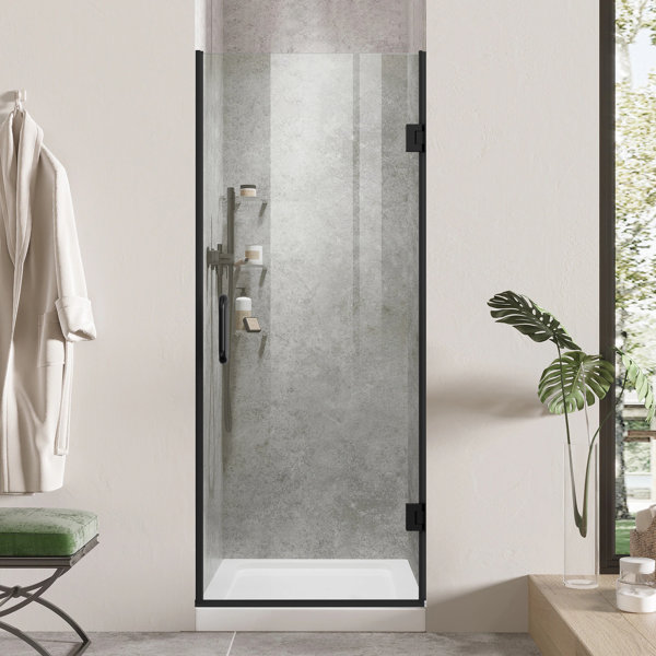 FORCLOVER 28'' W x 72'' H Semi-Frameless Double Hinge Design Shower ...