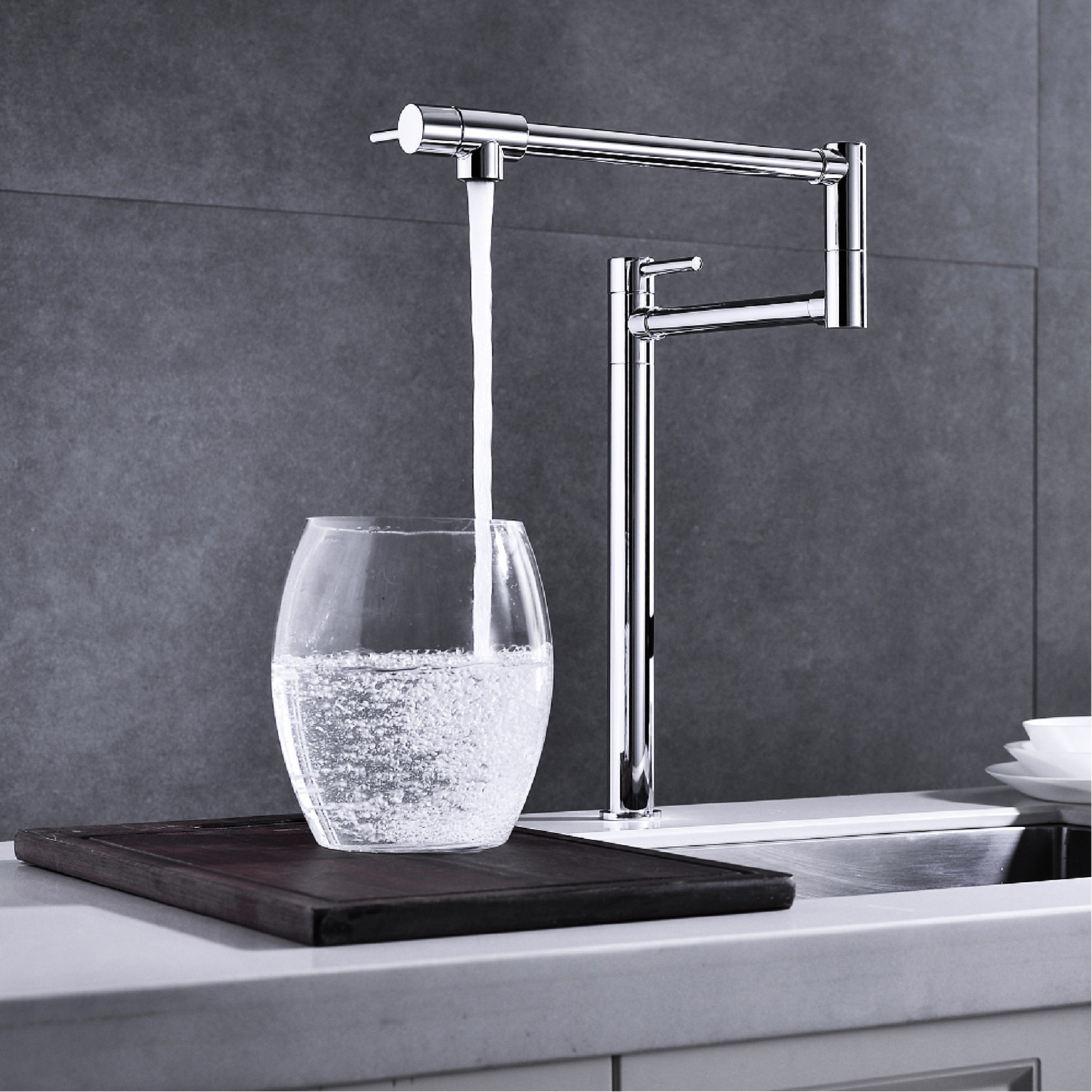 Latitude Run® Pot Filler Faucet With Extension - , Brass Material ...