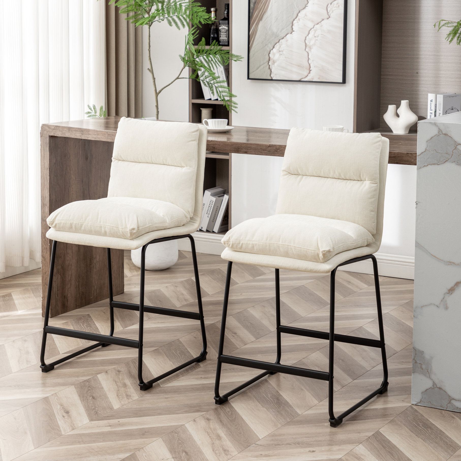Latitude Run® Upholstered 26-inch Counter Height Stools, Of 2 In ...