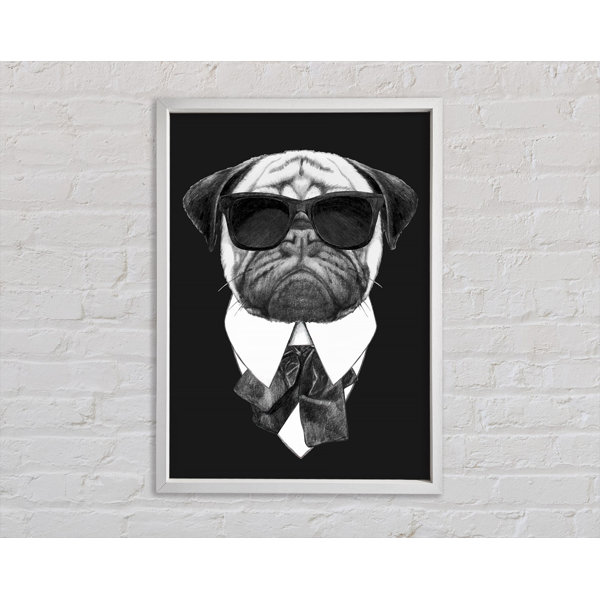 Bright Star Mafia Pug Dog - Single Picture Frame Print on Canvas ...