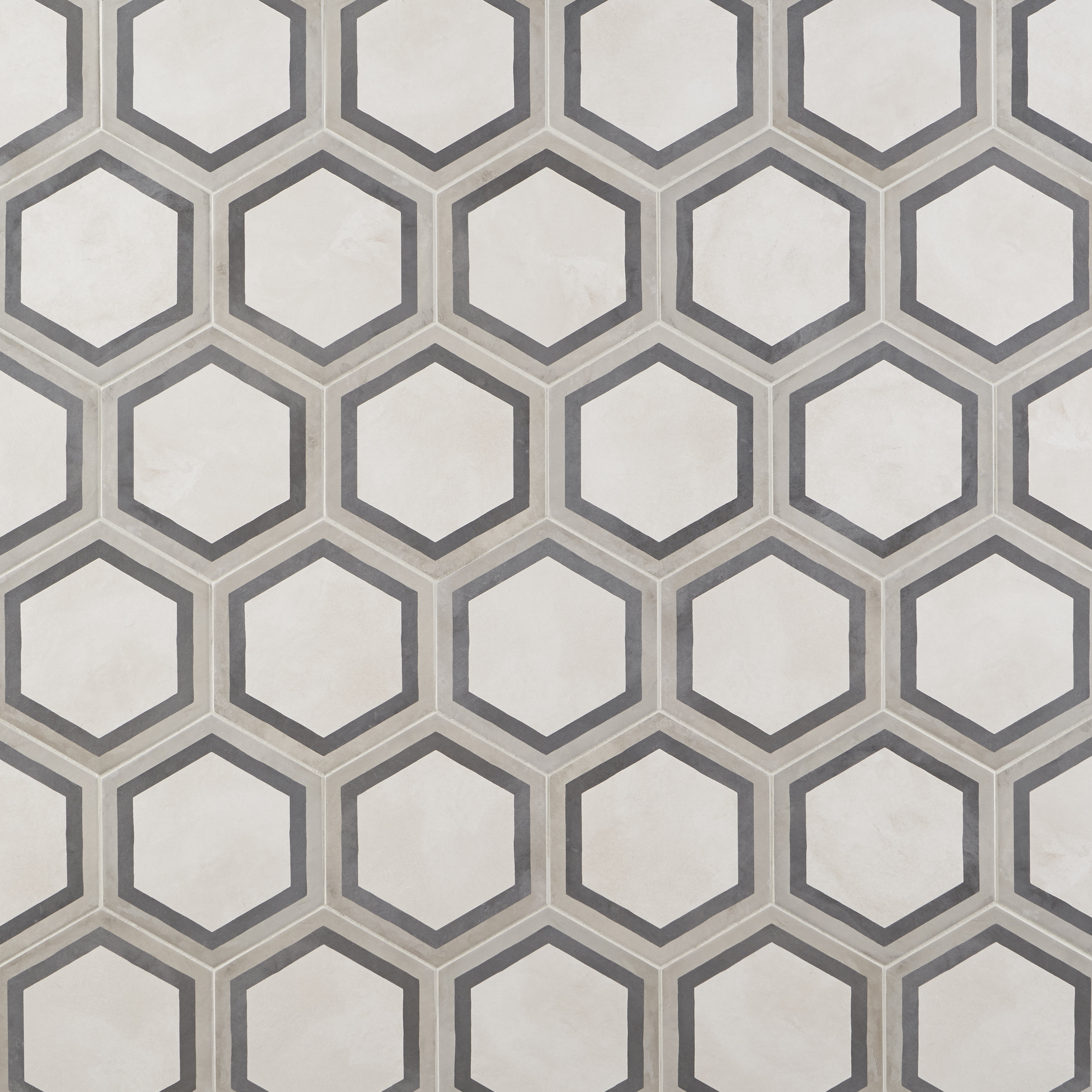 Bond Tile Dash Deco 8.5 in. x 9.84 in. Matte Hexagon Porcelain Floor ...