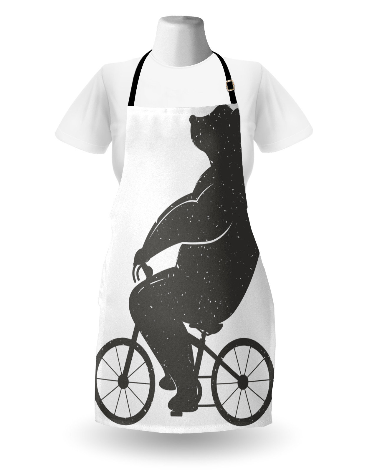 East Urban Home Modern Apron Unisex, Bike Humor Hipster Bear, Adult ...