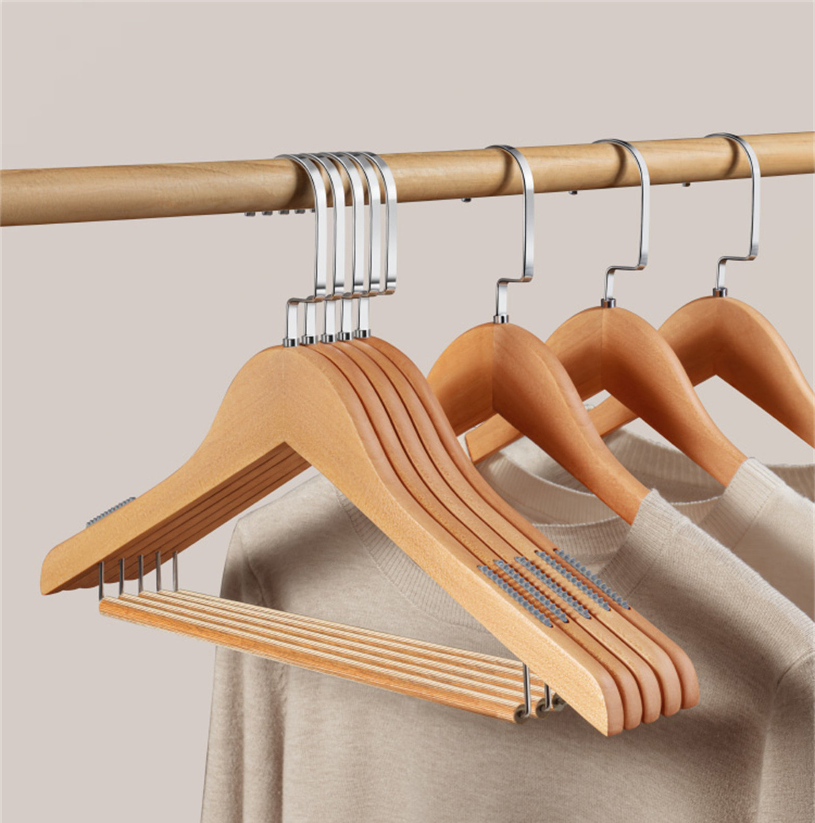 Hokku Designs Commercial-Grade Wood Hangers With Precision Grip ...