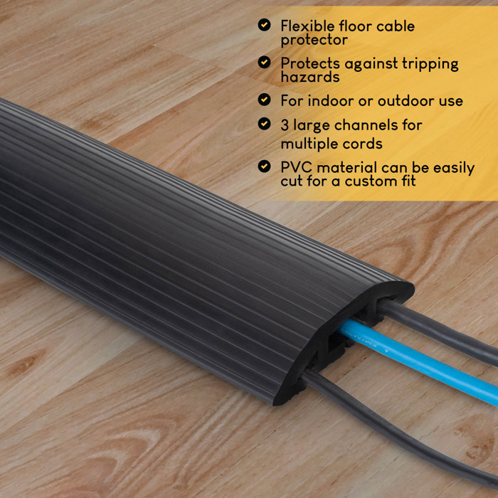 Newton Supply 10-Foot Cord Cover - Floor Cable Management Kit - 3 ...