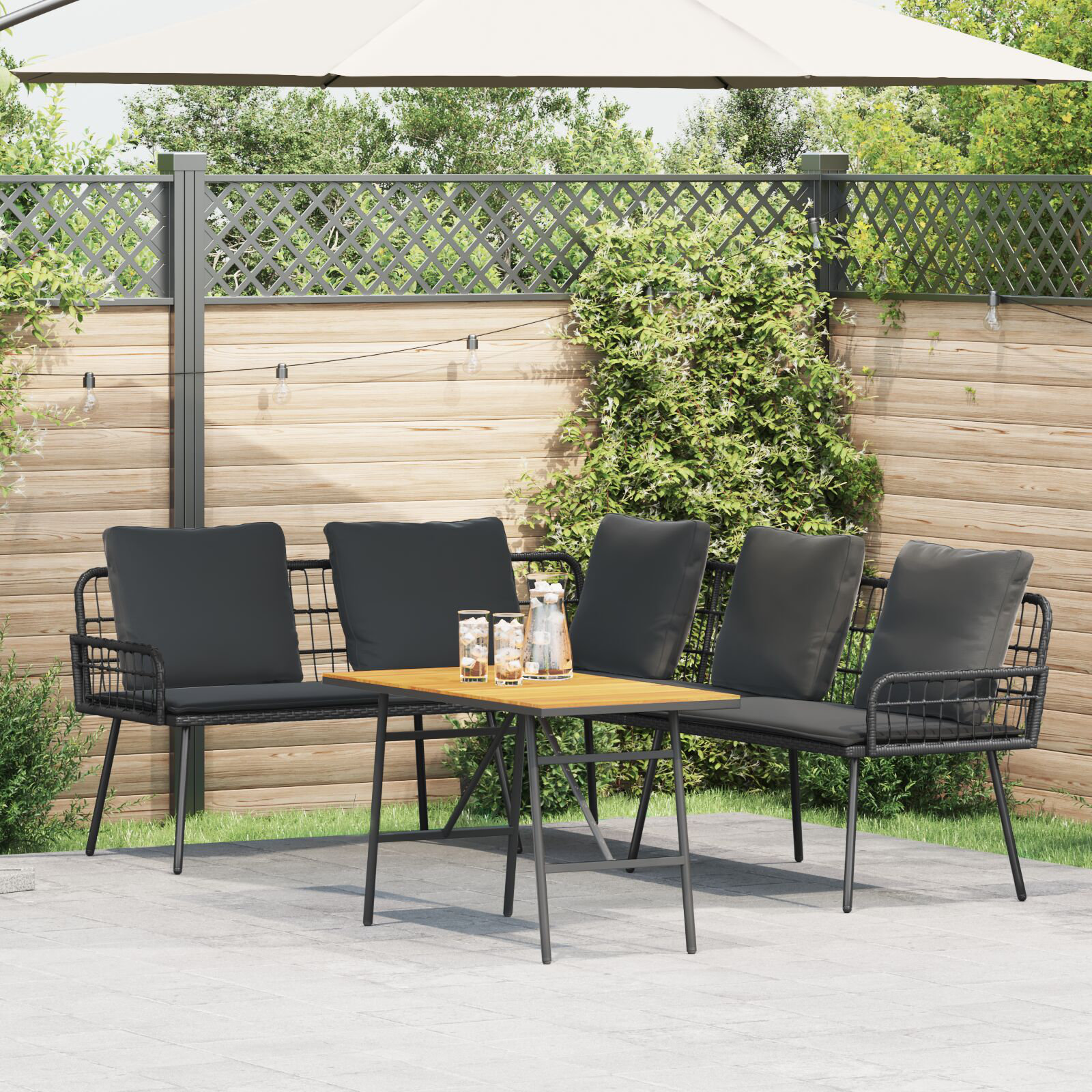 George Oliver Set Of 2 Black Steel Large UV-Resistant Materials ...
