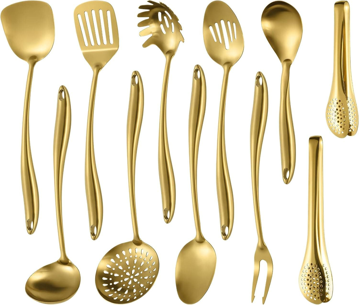 AMBLU 11pc Professional-Grade Stainless Steel Utensils – Includes ...