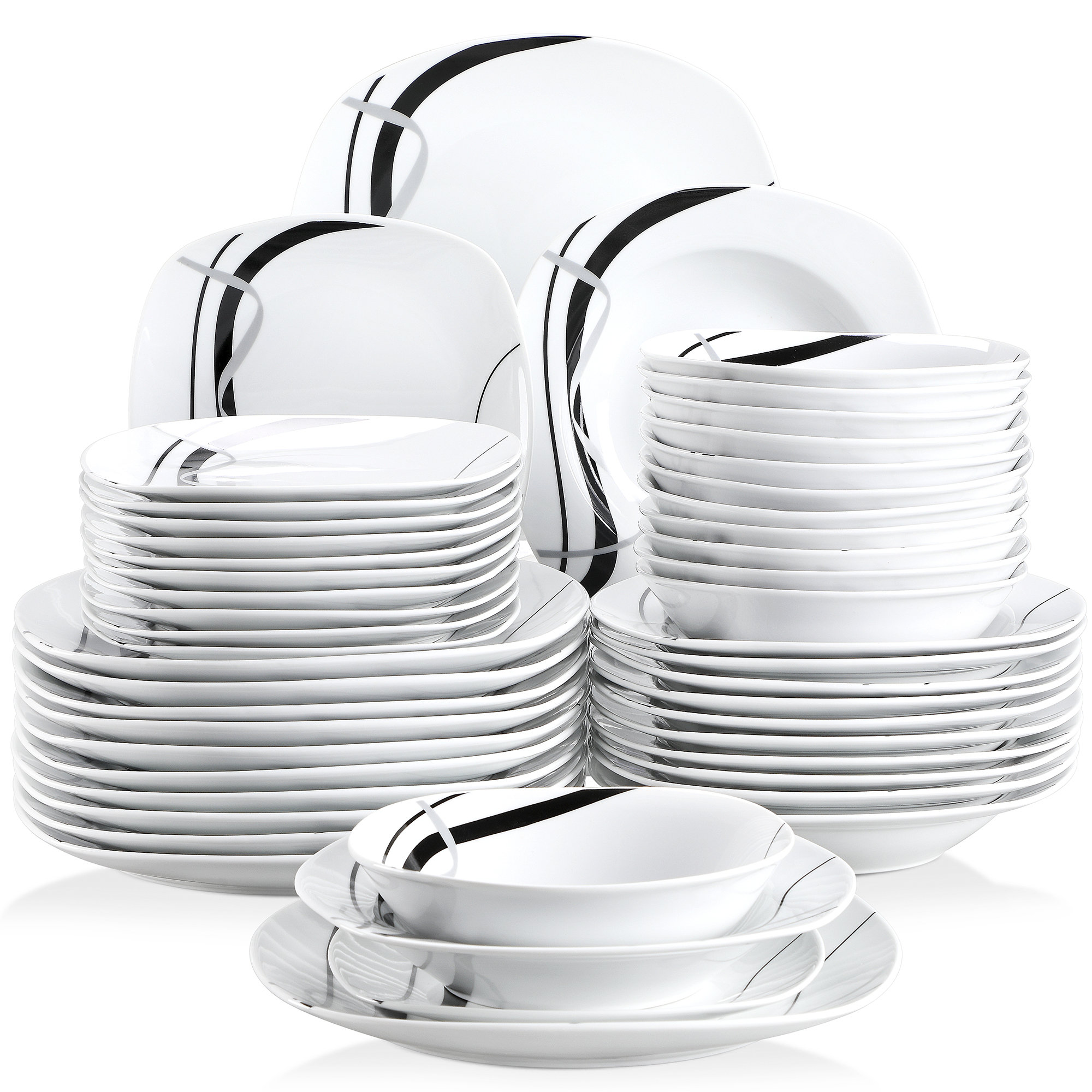 MALACASA Fiona 48 Piece Dinnerware Set, Service for 12 & Reviews ...