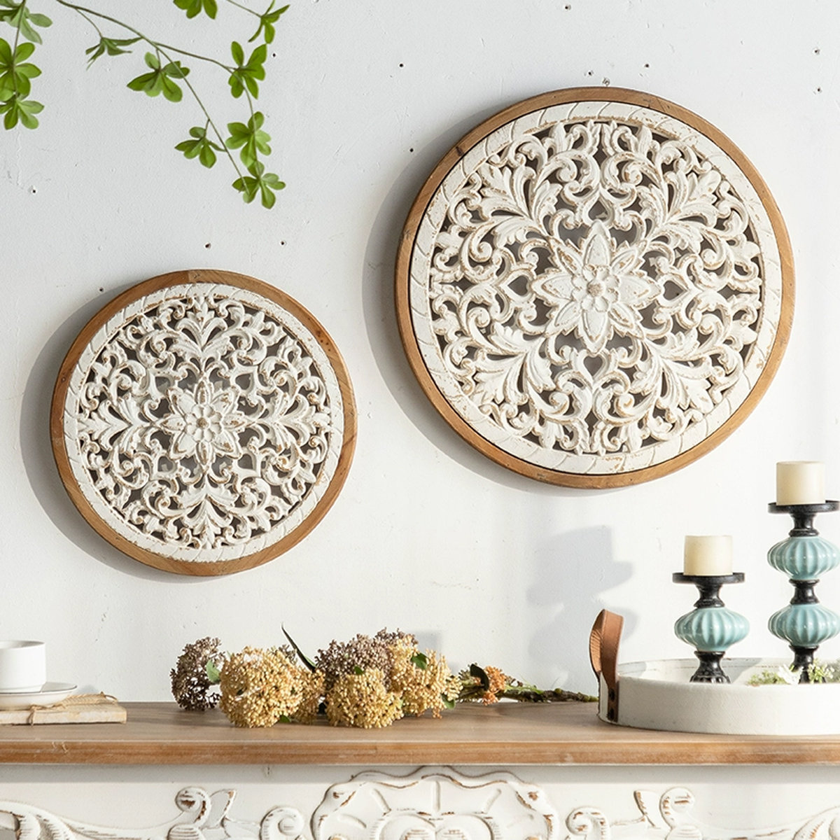 STONE DRAGON TILE ARTS LLC French Vintage Carved Round Wall Hangings | Wayfair