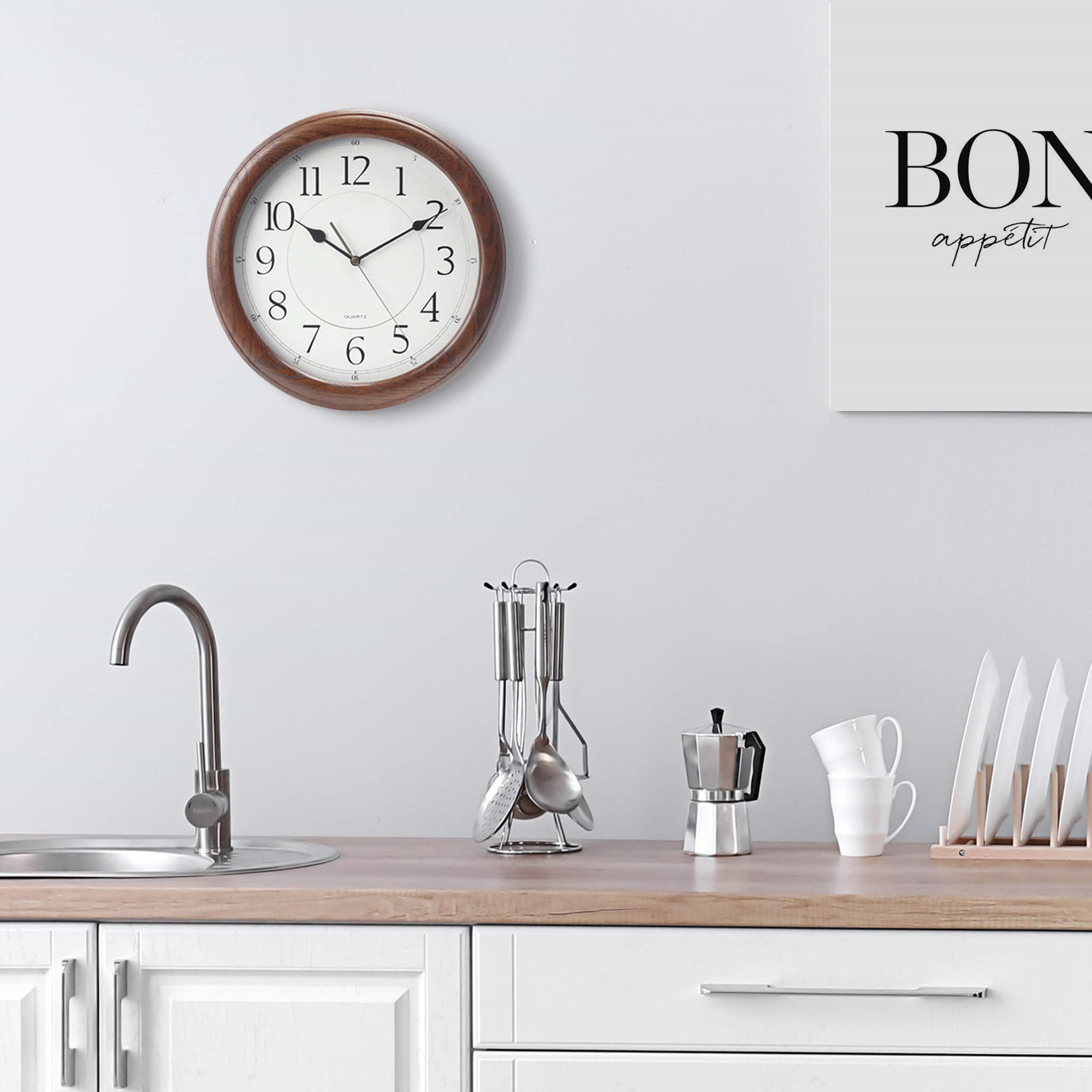 BEACHWATER POOL & SPA, LLC Wall Clock Quiet Sweep Second Hand Dark ...