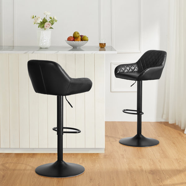 Wade Logan® Azarie Swivel Upholstered Adjustable Height Counter Stool ...