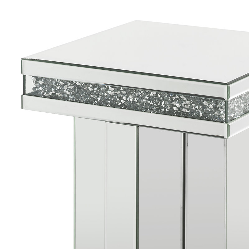 Mercer41 Elisabette Pedestal End Table in Mirrored | Wayfair