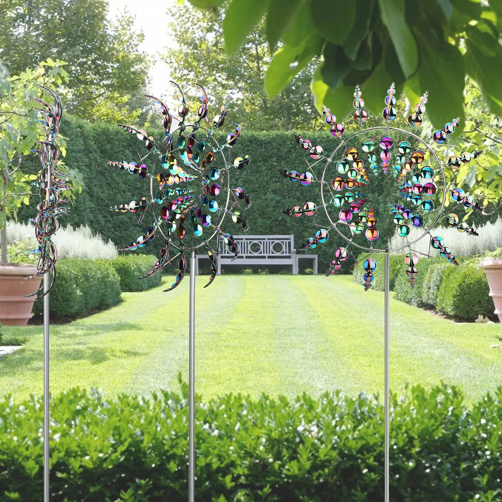 Arlmont & Co. Magical Colourful Wind Powered Kinetic Windmill Metal And ...