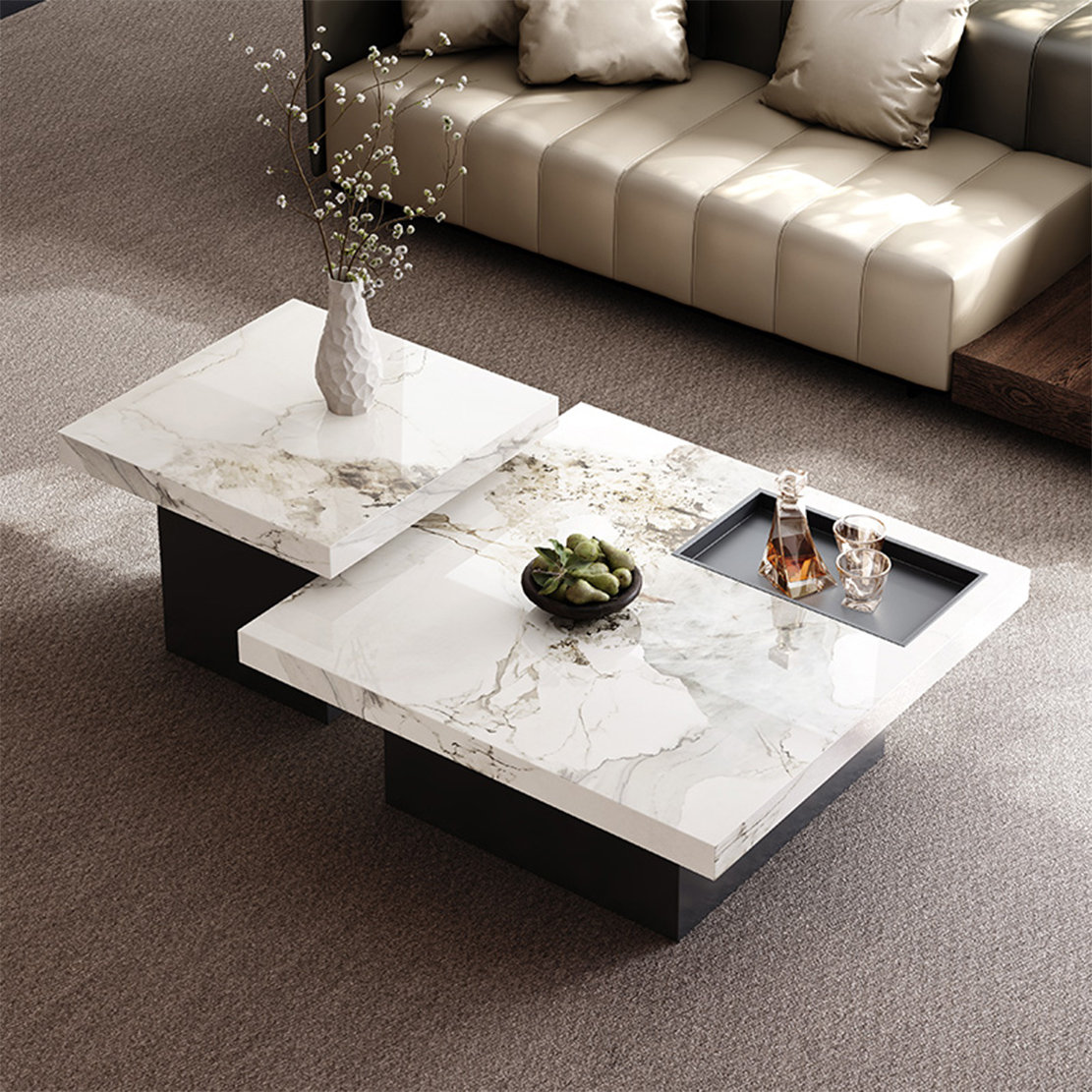 AWORET Square SLATE coffee table | Wayfair
