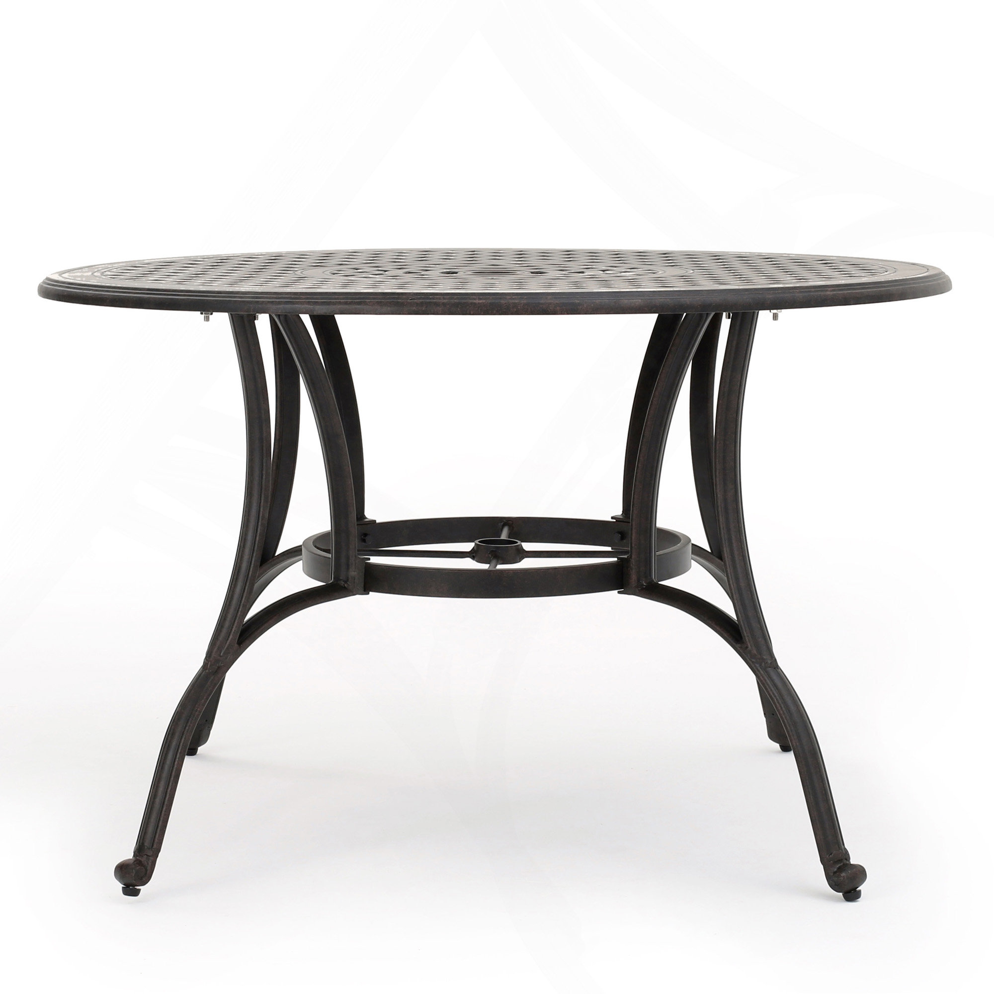 Astoria Grand Outdoor Cast Aluminum Round Dining Table, | Wayfair