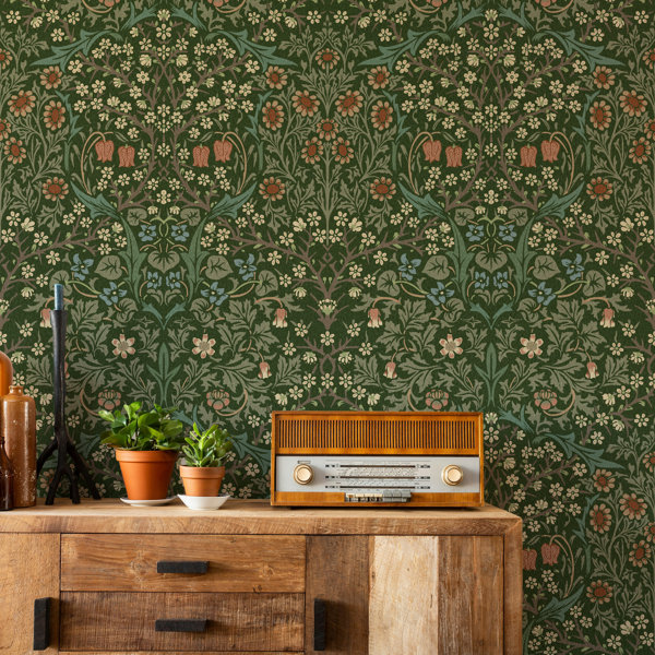 Lark Manor William Morris Blackthorn Wallpaper Bryelle Wall Mural Peel ...