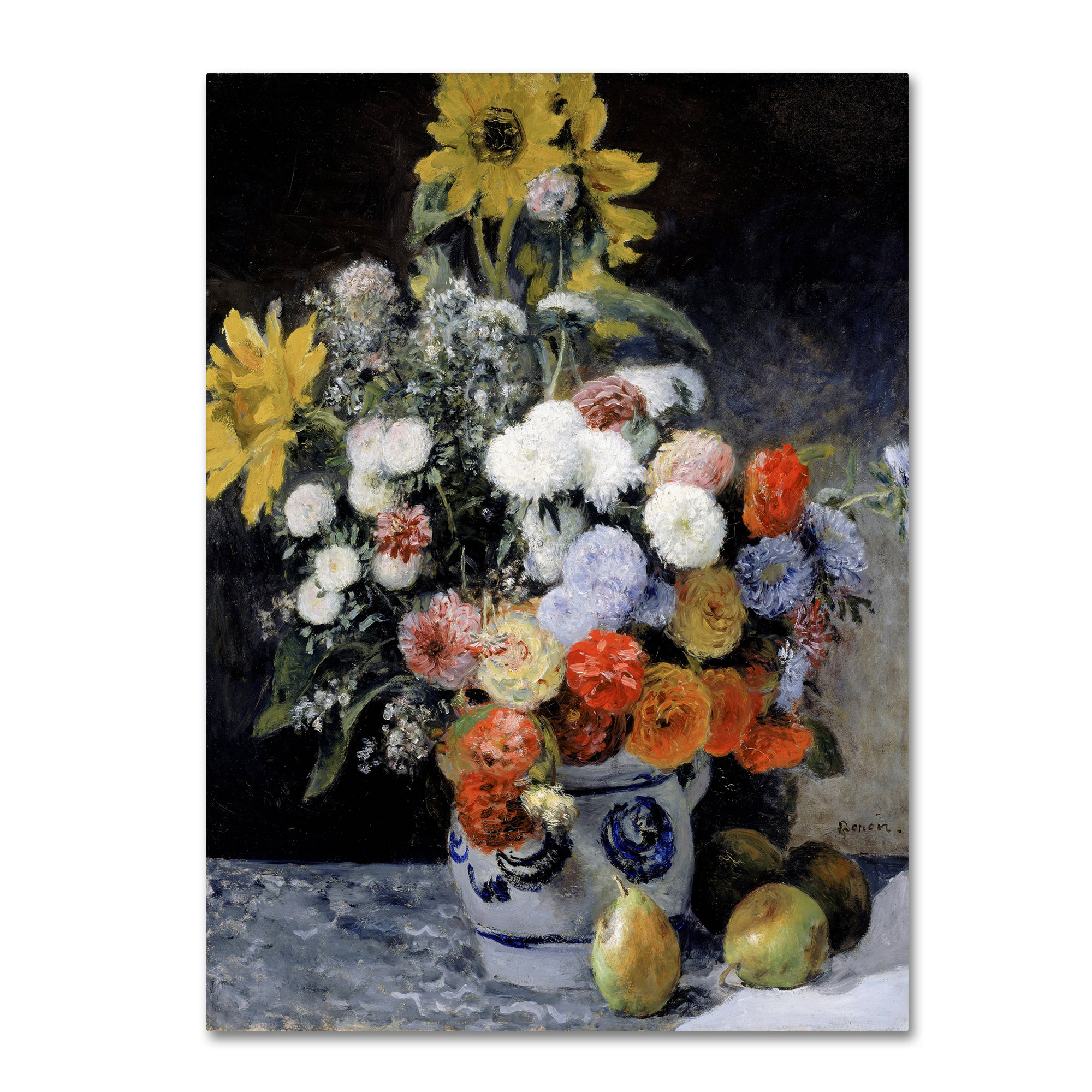 Vault W Artwork 'Mixed Flowers In An Earthenware Pot' Print on Wrapped ...